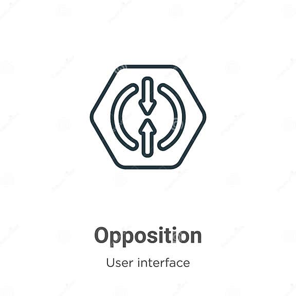 Opposition Outline Vector Icon. Thin Line Black Opposition Icon, Flat ...