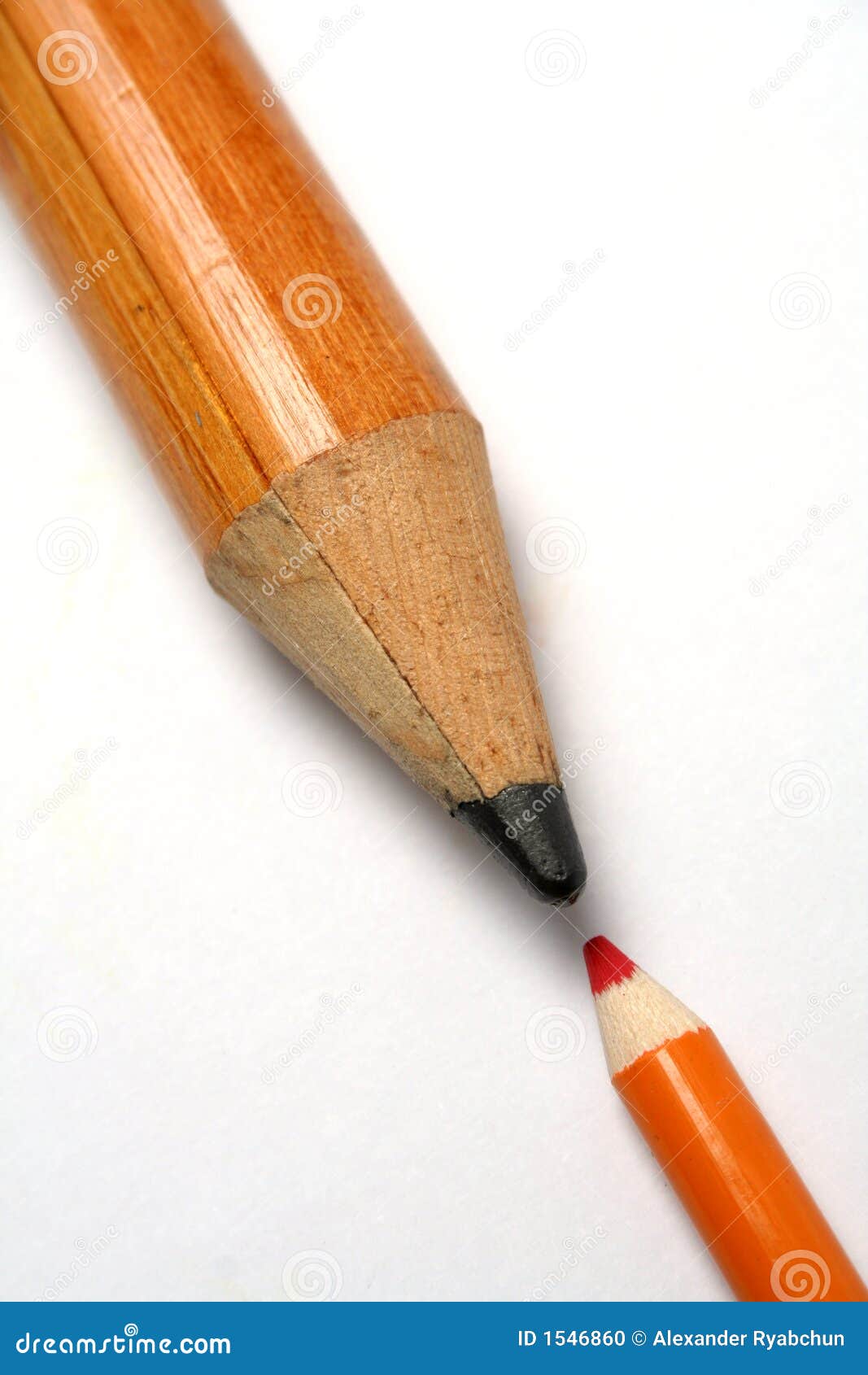 Opposition of a Small and Greater Pencil Stock Photo - Image of ...