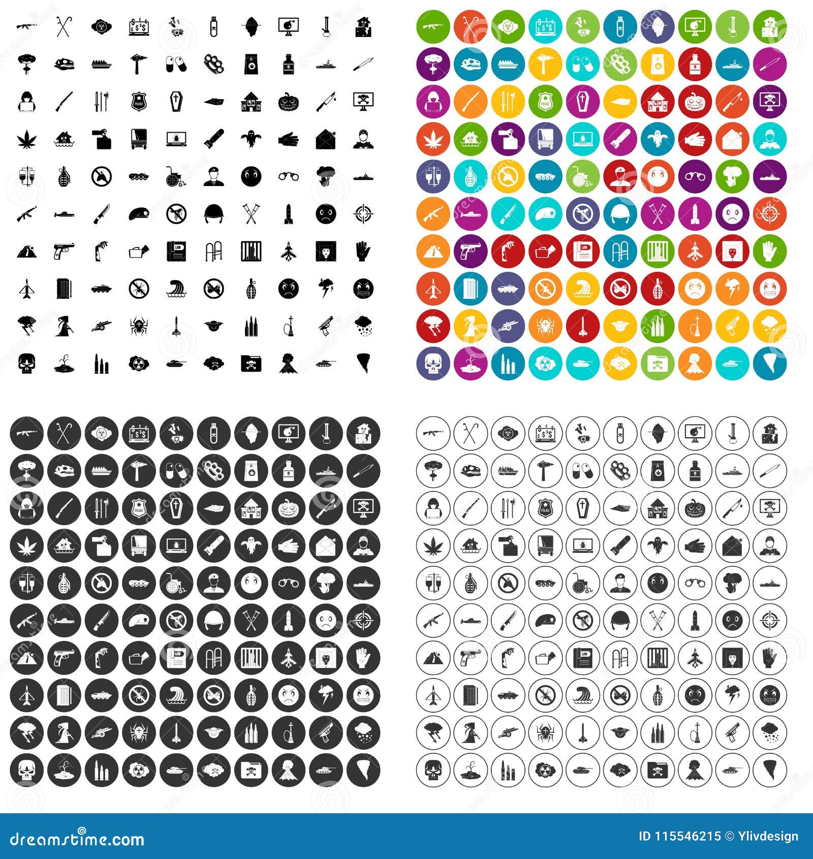 100 Oppression Icons Set Vector Variant Stock Vector - Illustration of ...