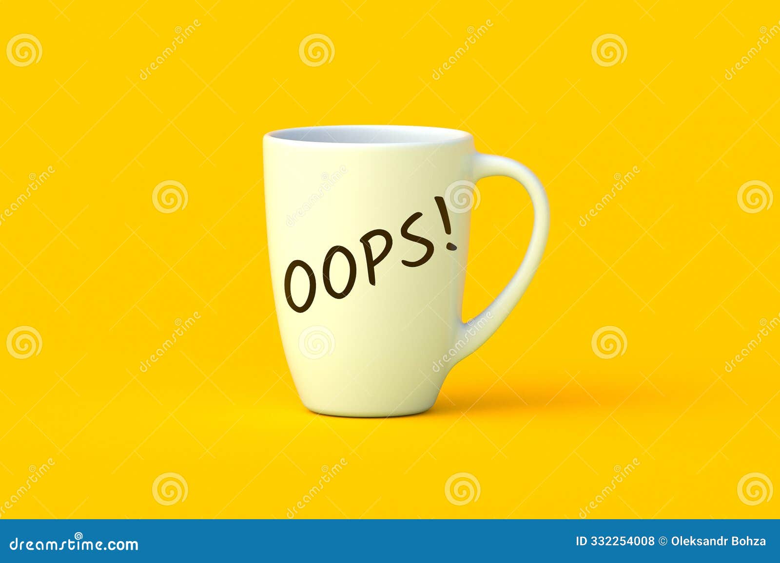OPPS Inscription on White Cup. Apologies Concept. Website Error Stock ...