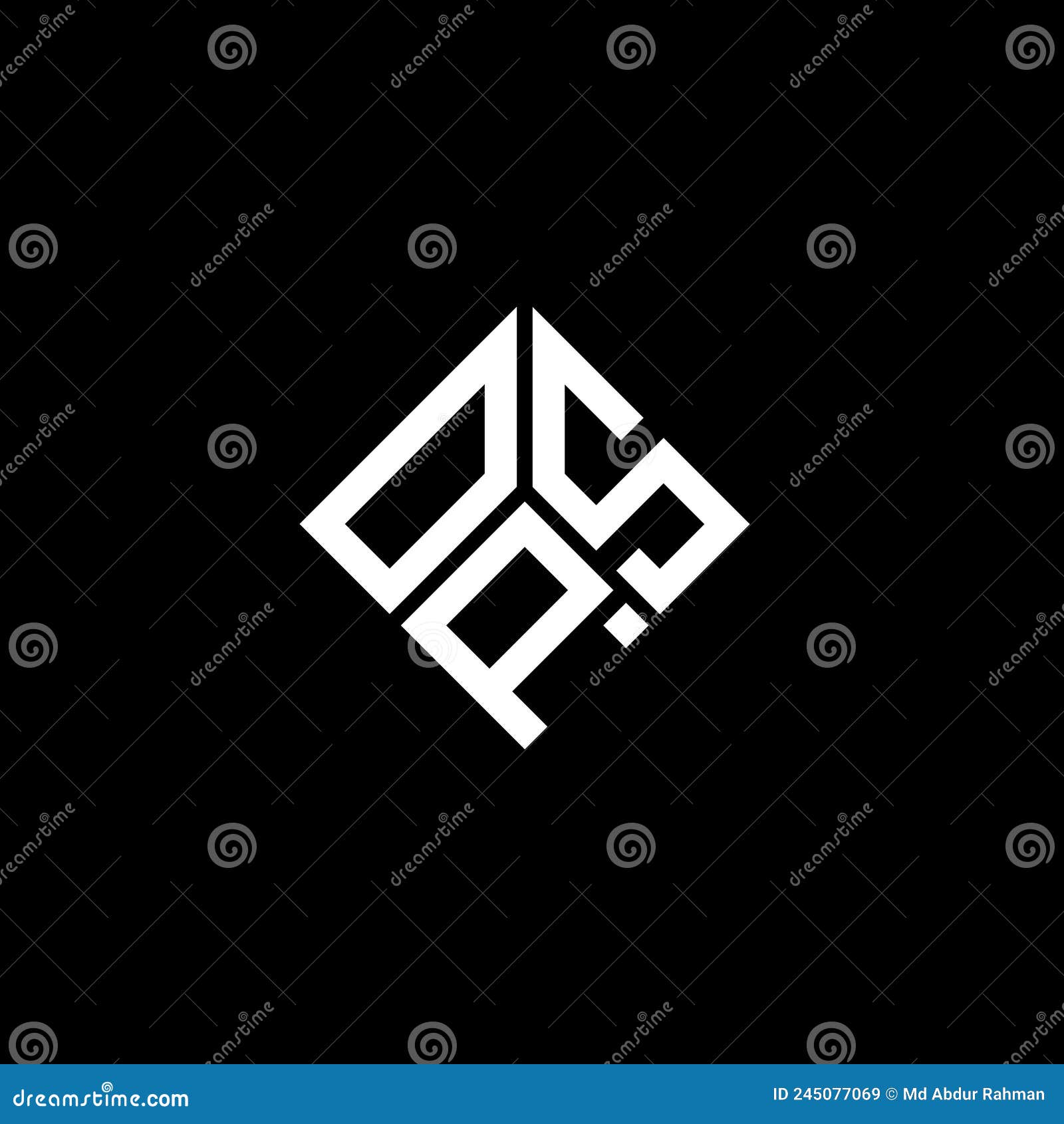 OPS Letter Logo Design on Black Background. OPS Creative Initials ...