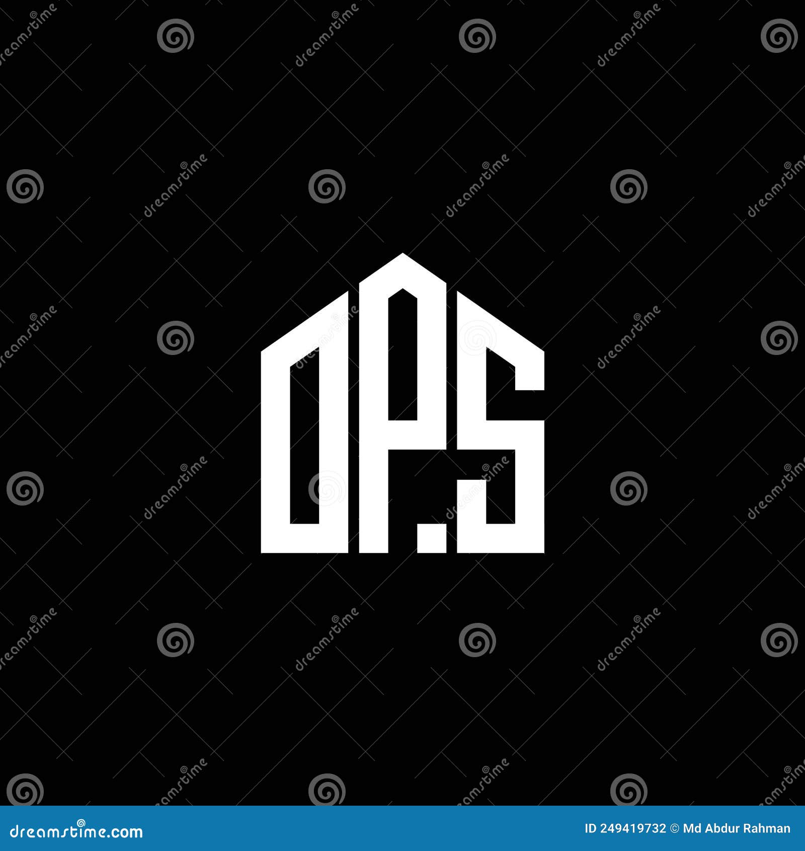 OPS Letter Logo Design on BLACK Background. OPS Creative Initials ...
