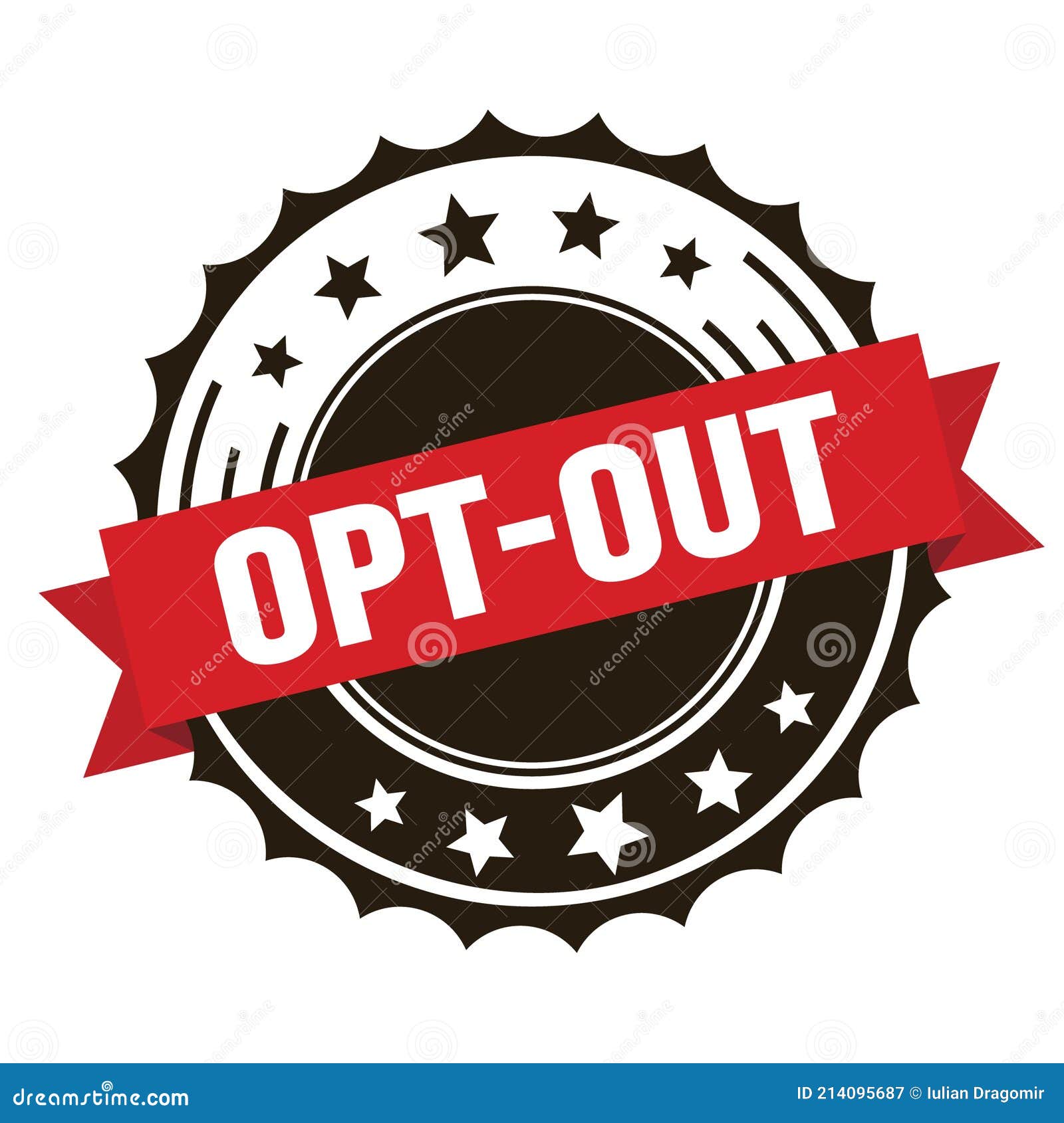 OPT-OUT Text on Red Brown Ribbon Stamp Stock Illustration ...