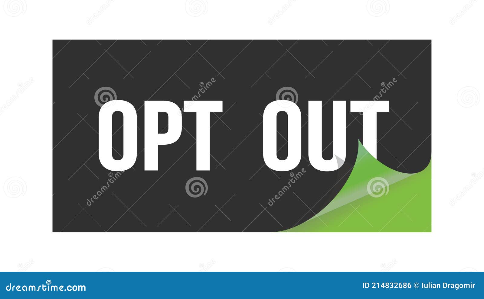 OPT OUT Text Written on Black Green Sticker Stock Illustration ...