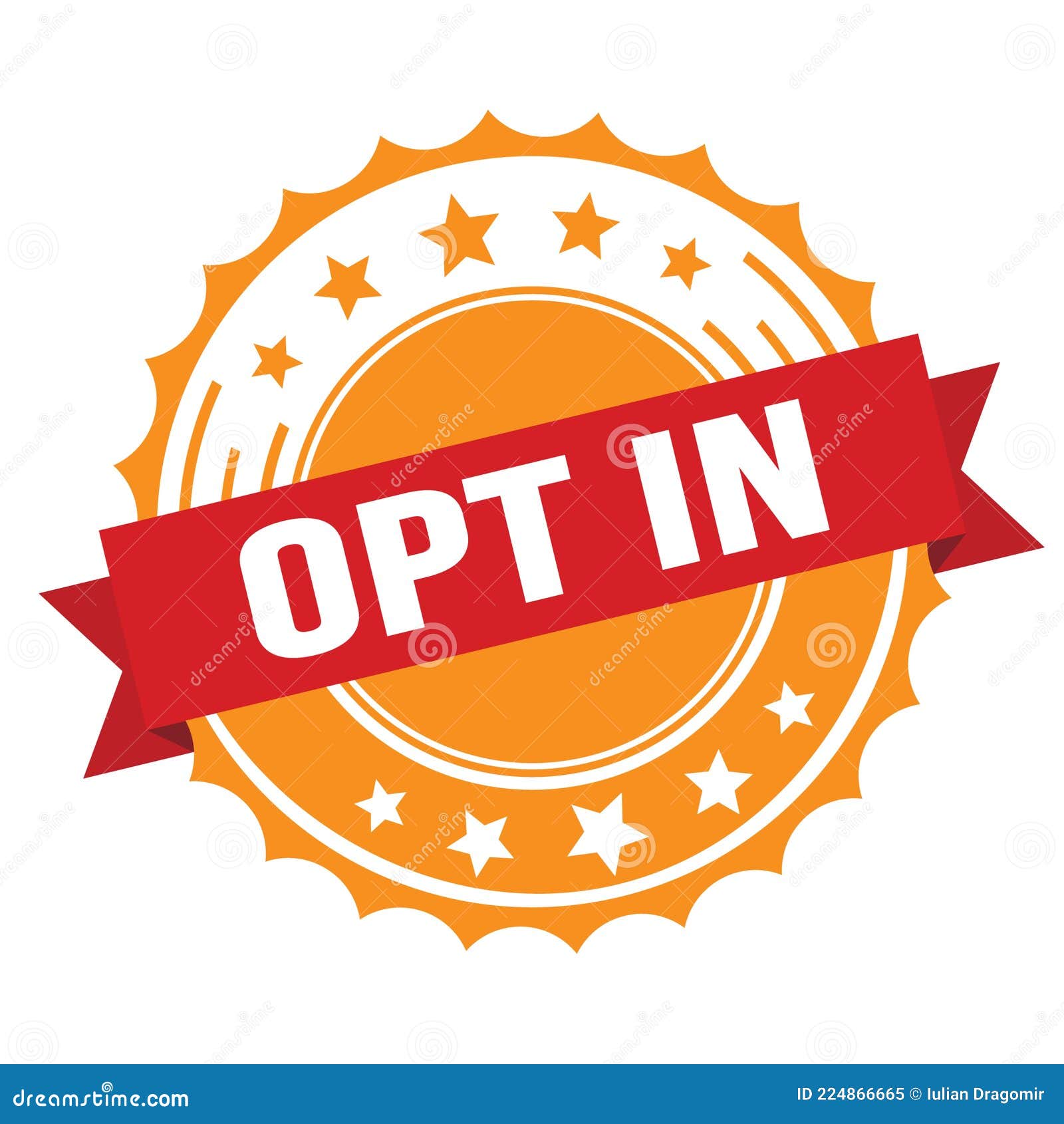 OPT in Text on Red Orange Ribbon Stamp Stock Illustration ...