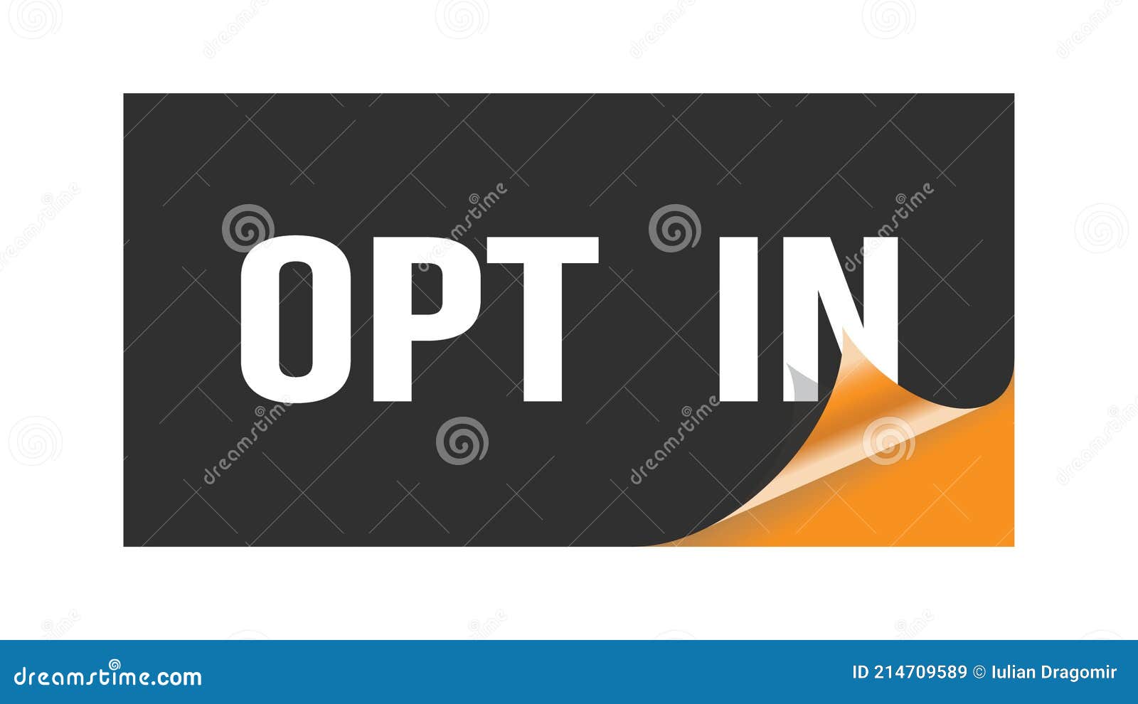 OPT in Text Written on Black Orange Sticker Stock Illustration ...
