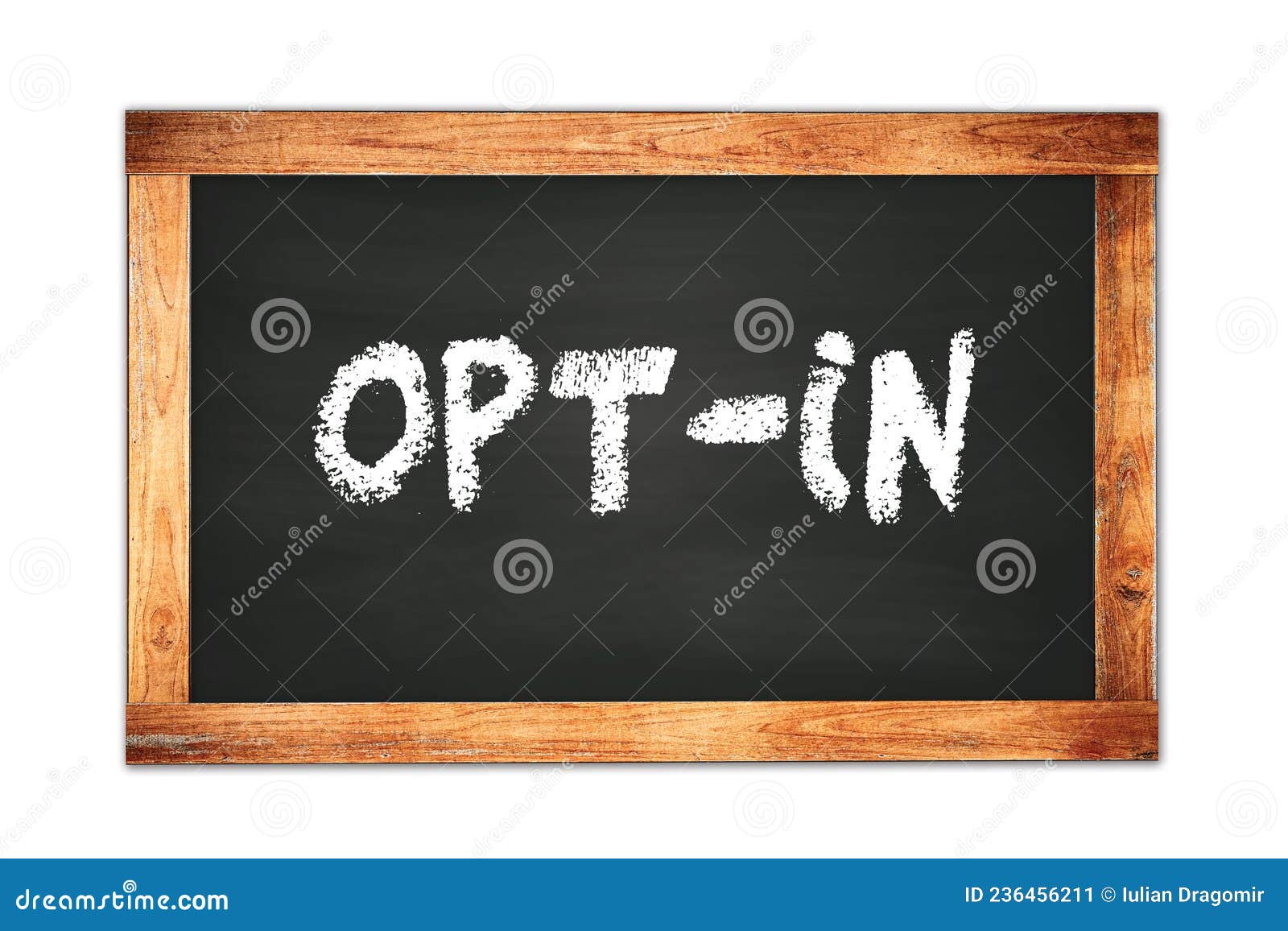 OPT-in Text Written on Wooden Frame School Blackboard Stock ...