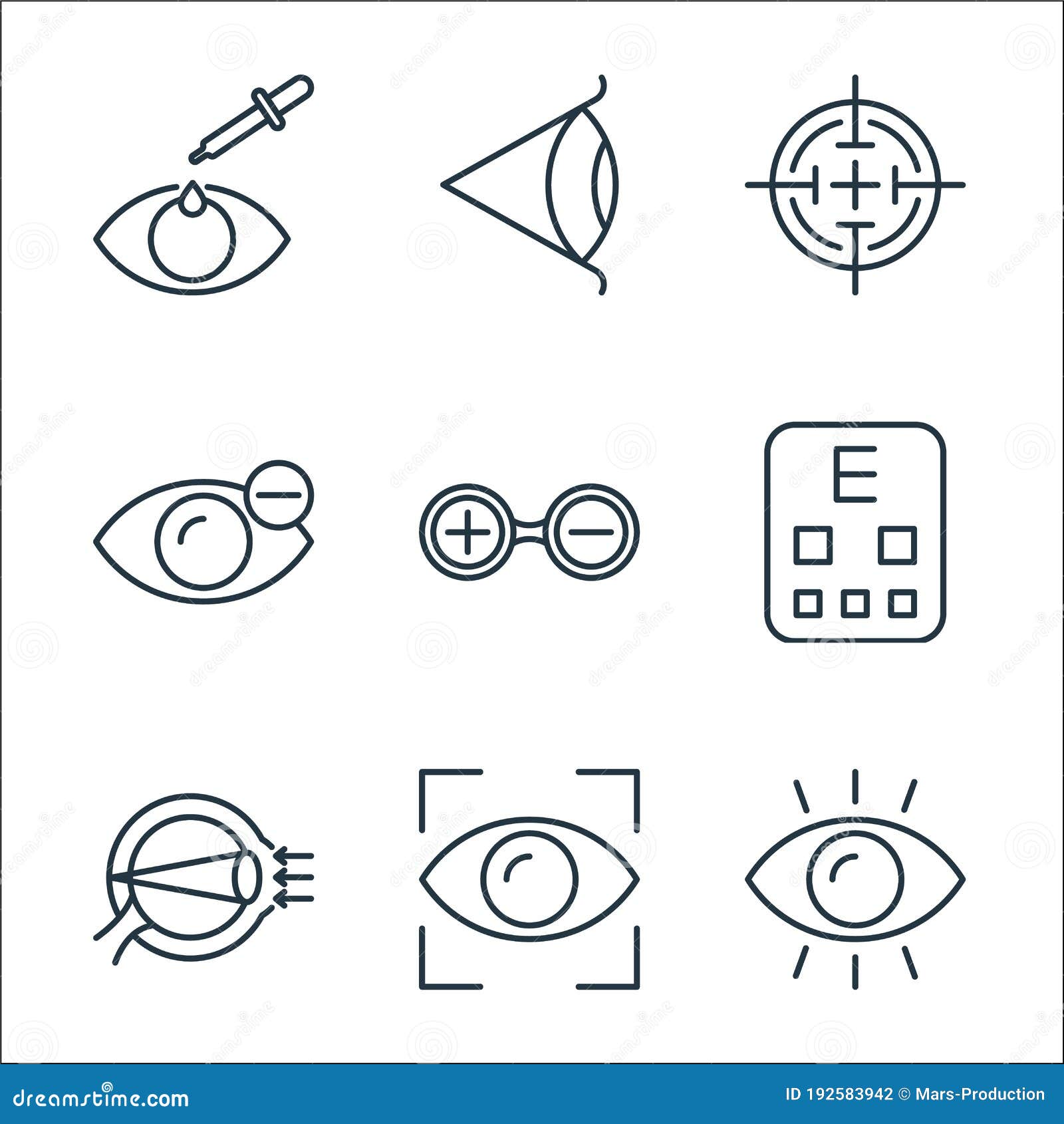 Testing Glasses Eye Exam Icon. Simple Line, Outline Vector Of Optometry ...