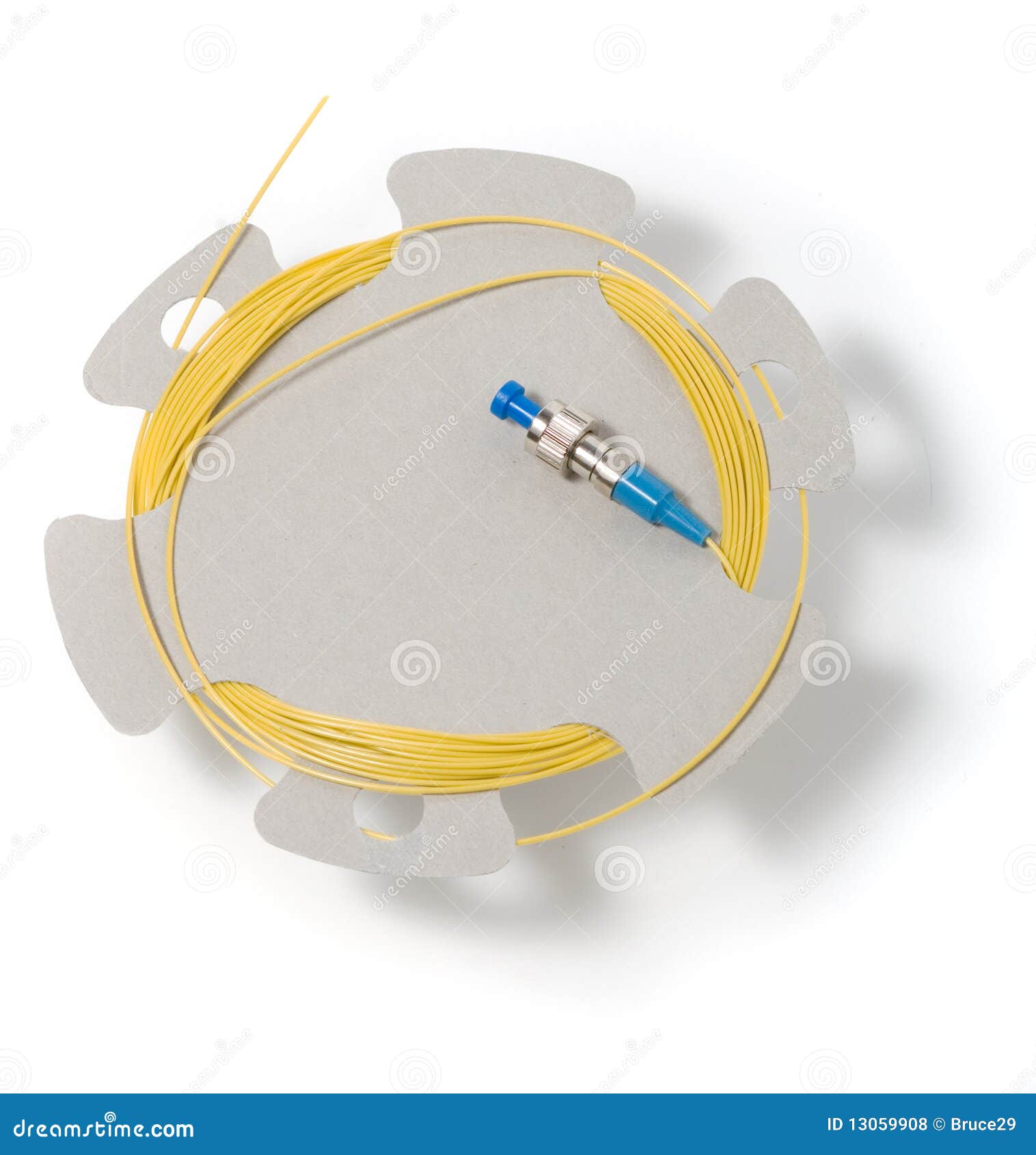 Optic Cable with a Connector on a Cardboard Coil Stock Photo - Image of ...