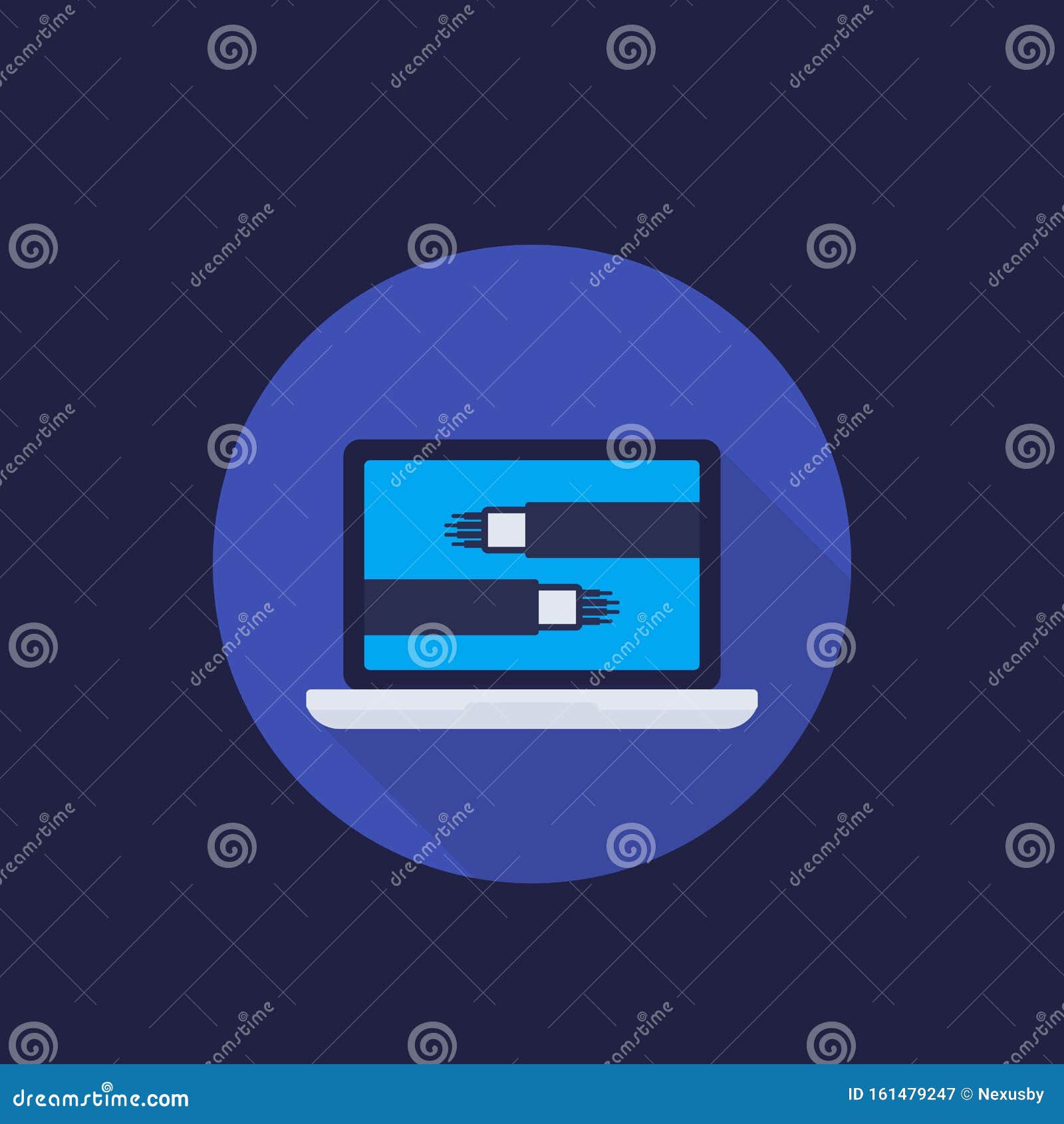 Laptop Cables Vector Illustration | CartoonDealer.com #10828168