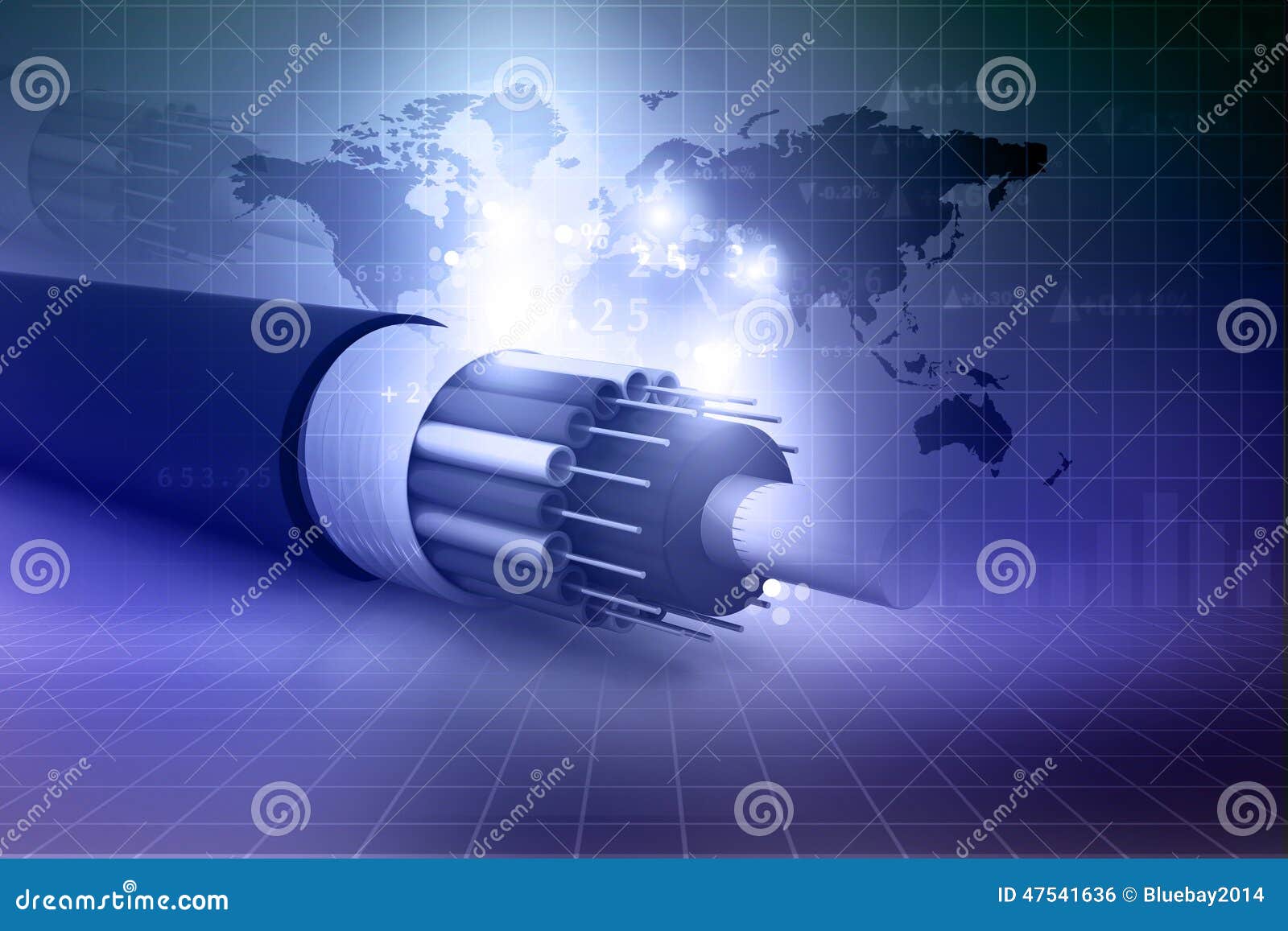 Optic fiber cable stock illustration. Illustration of black - 47541636