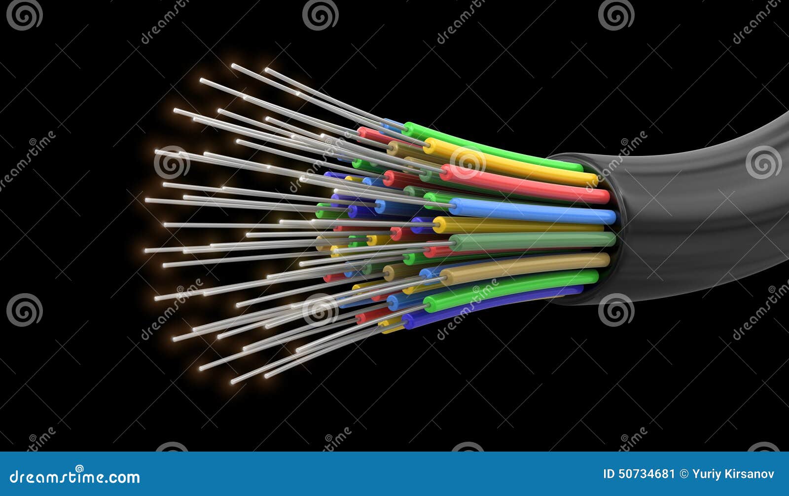 Optic Fiber Cable (clipping Path Included) Stock Illustration ...