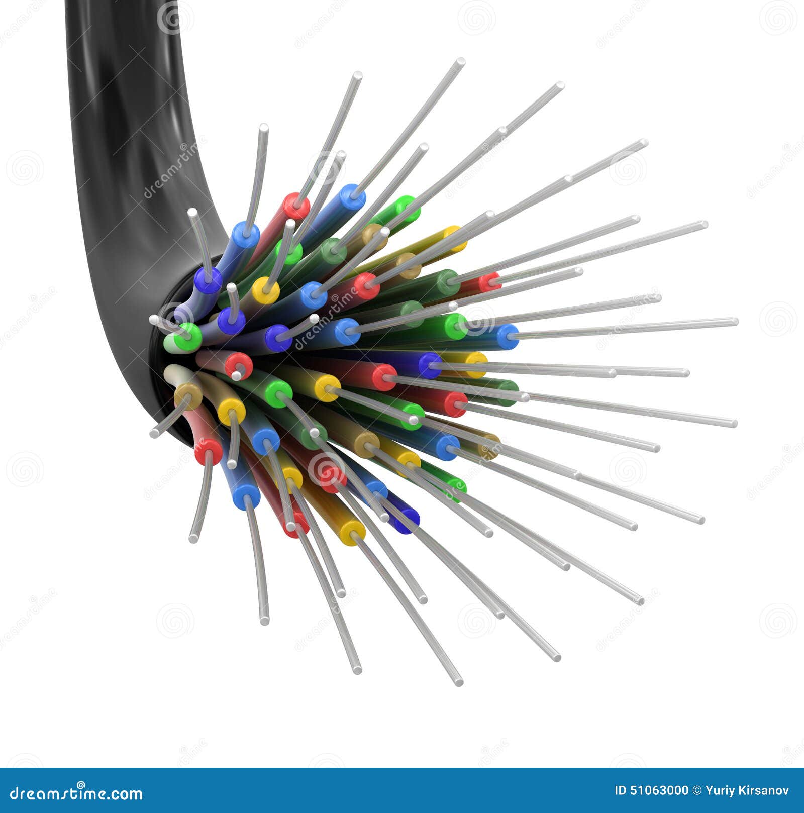 Optic Fiber Cable (clipping Path Included) Stock Illustration ...