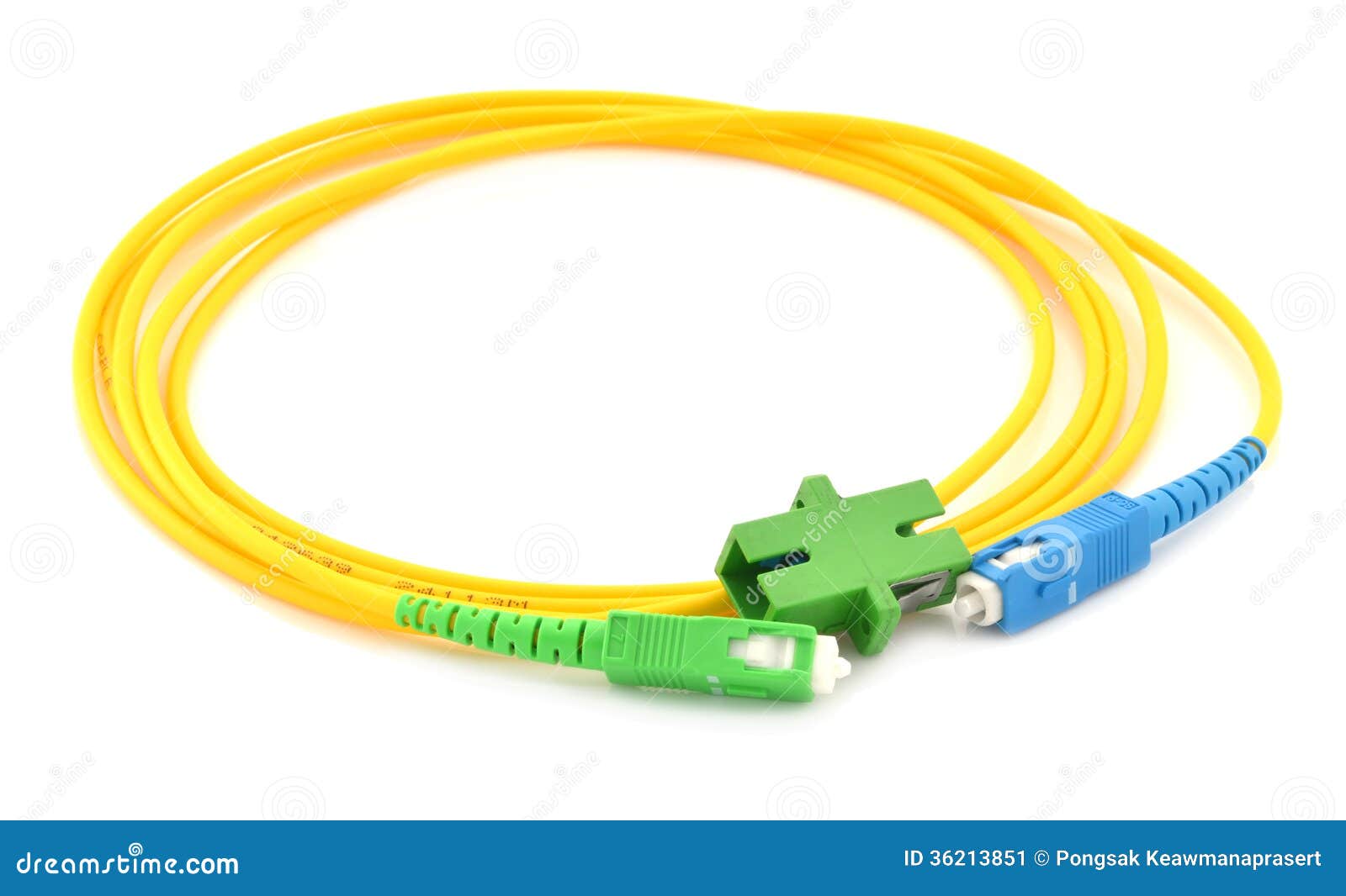 Optic Fiber Cable and Connector Stock Image - Image of hightech, dock ...
