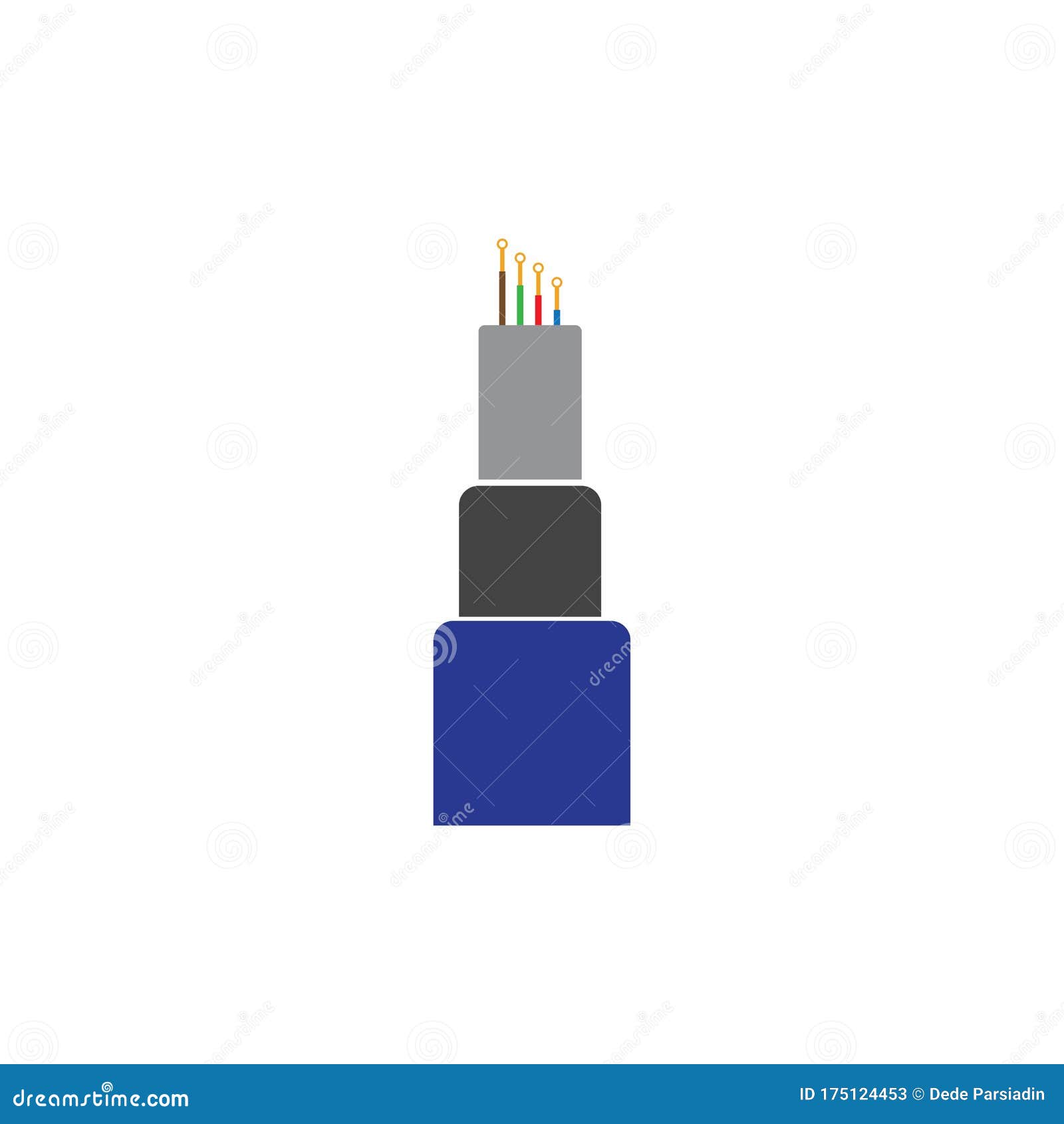 Optic Fiber Cable Vector Icon Illustration Design Template Stock Vector ...