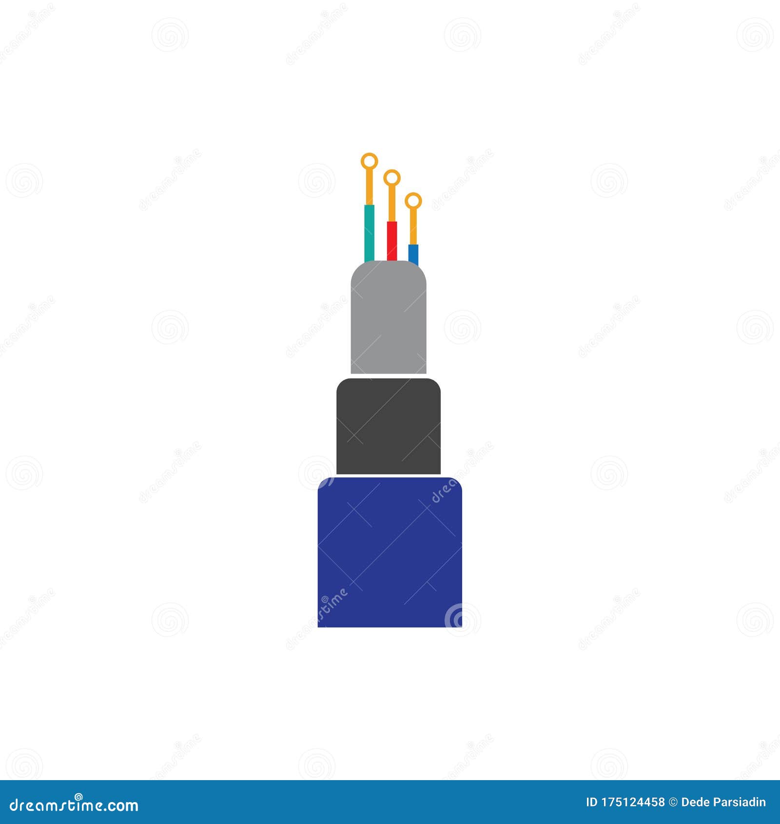 Optic Fiber Cable Vector Icon Illustration Design Template Stock Vector ...