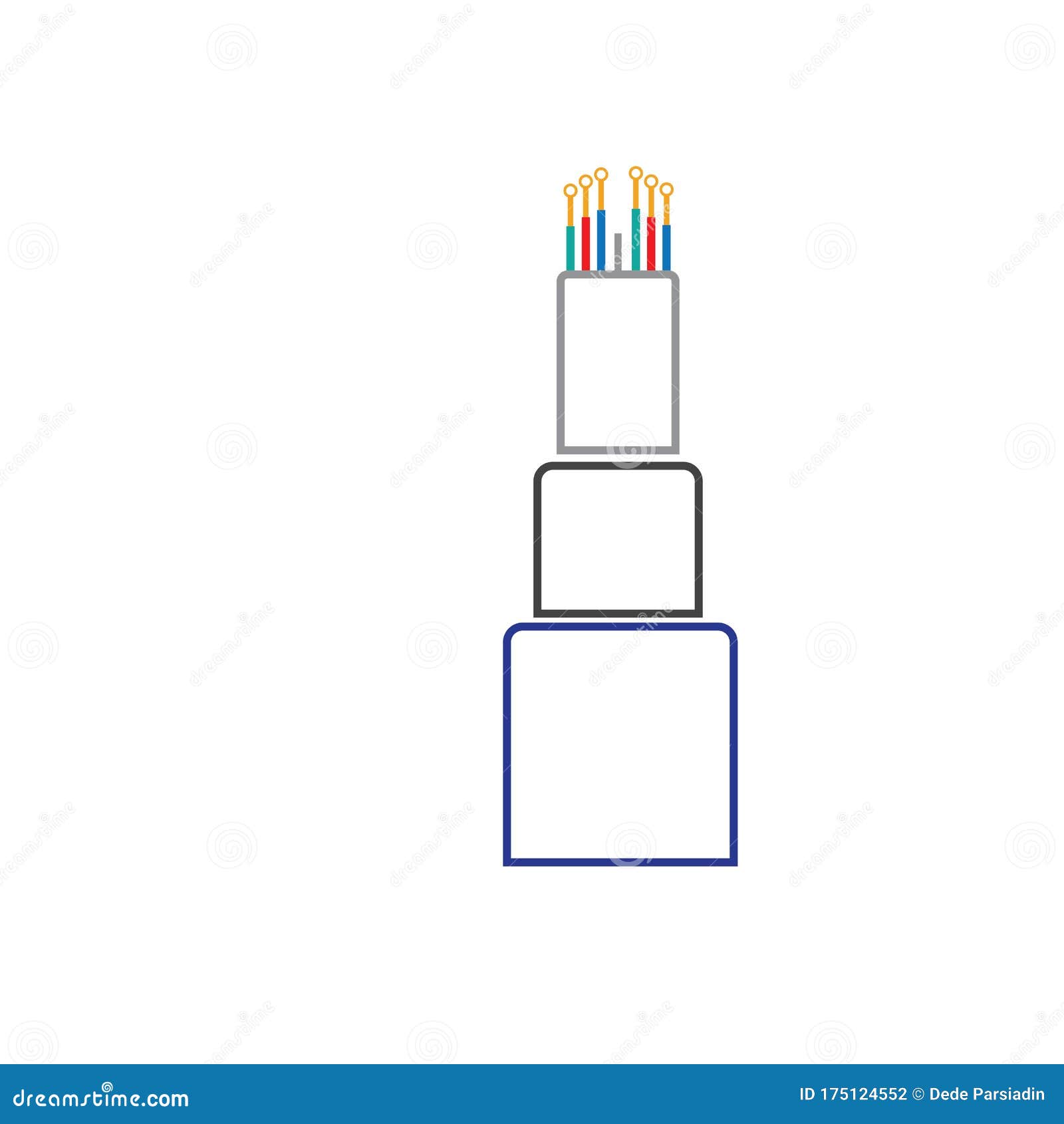 Optic Fiber Cable Vector Icon Illustration Design Template Stock Vector ...