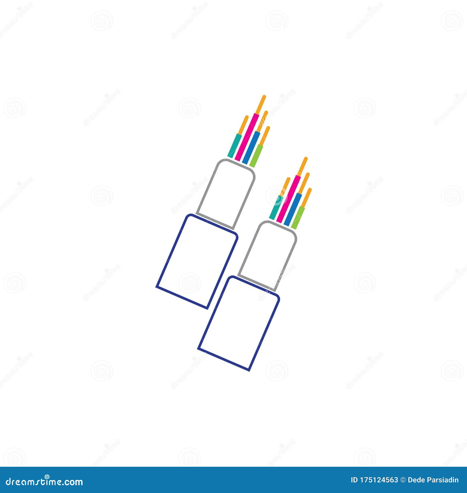 Optic Fiber Cable Vector Icon Illustration Design Template Stock Vector ...