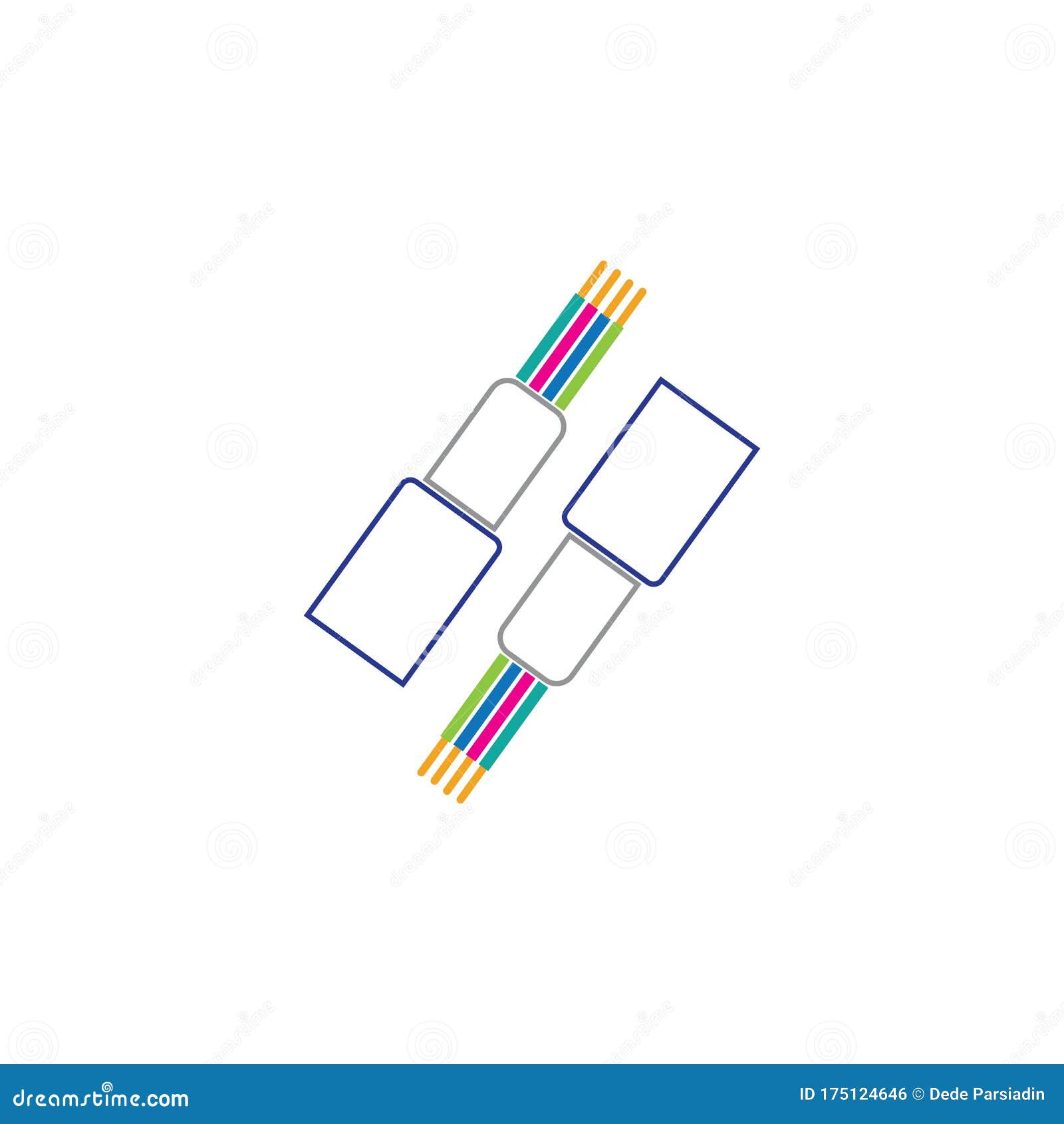 Optic Fiber Cable Vector Icon Illustration Design Template Stock Vector ...