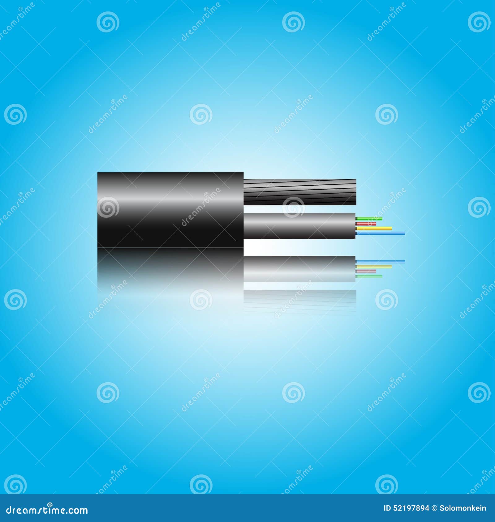 Optic fiber cable stock vector. Illustration of digital - 52197894