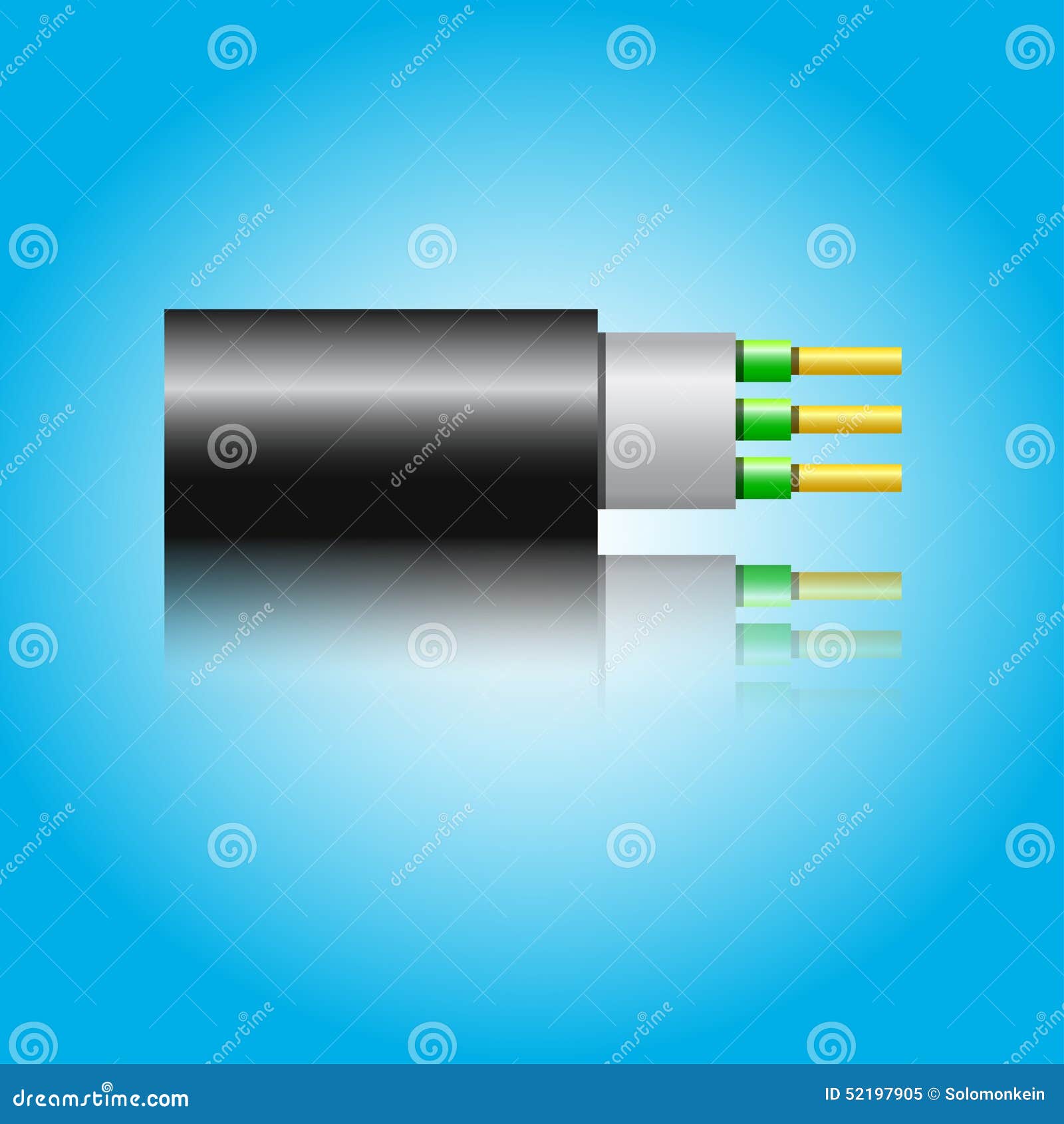 Optic fiber cable stock vector. Illustration of electronics - 52197905