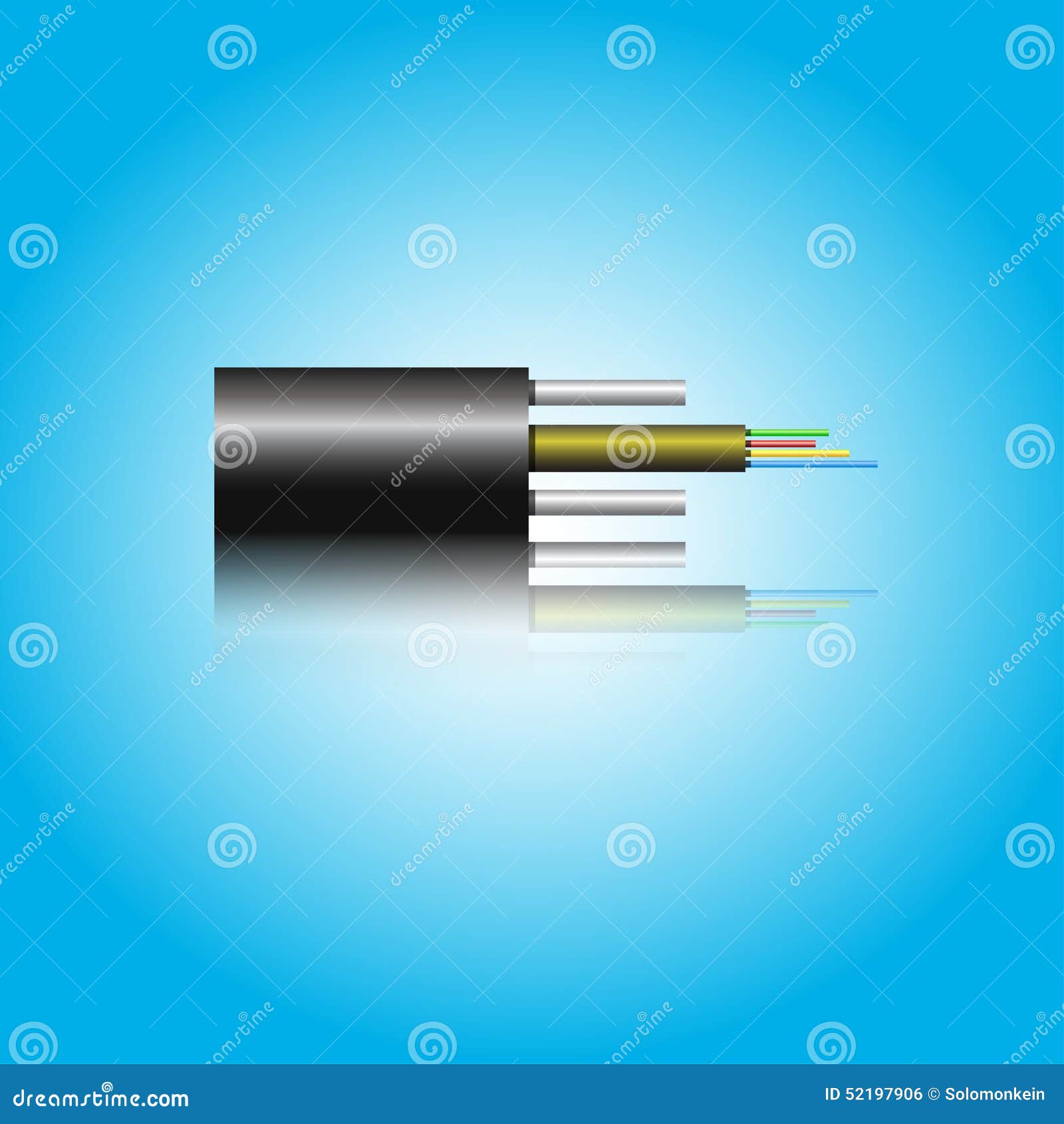 Optic fiber cable stock vector. Illustration of modem - 52197906