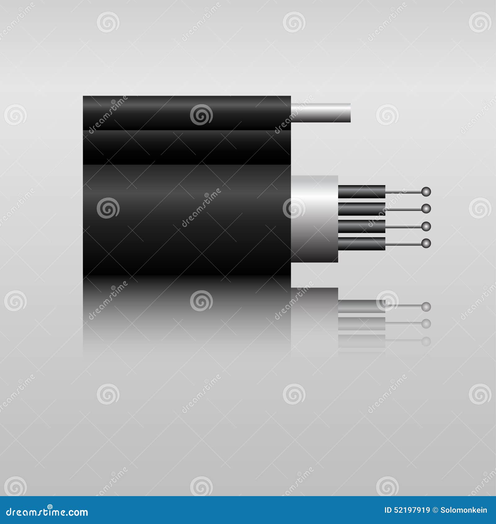 Optic fiber cable stock vector. Illustration of light - 52197919