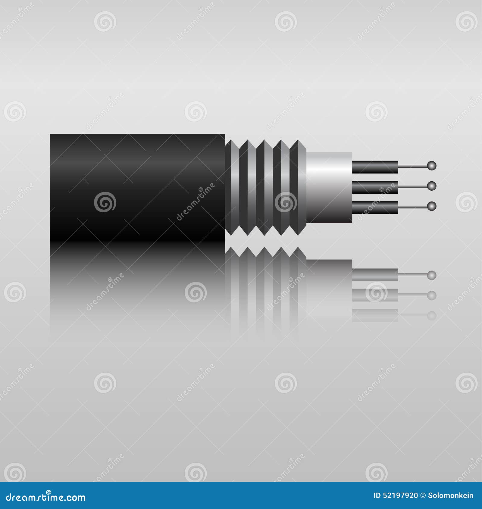 Optic fiber cable stock vector. Illustration of abstract - 52197920