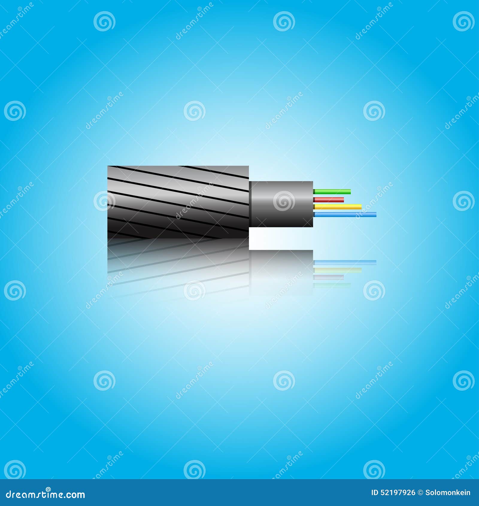 Optic fiber cable stock vector. Illustration of line - 52197926