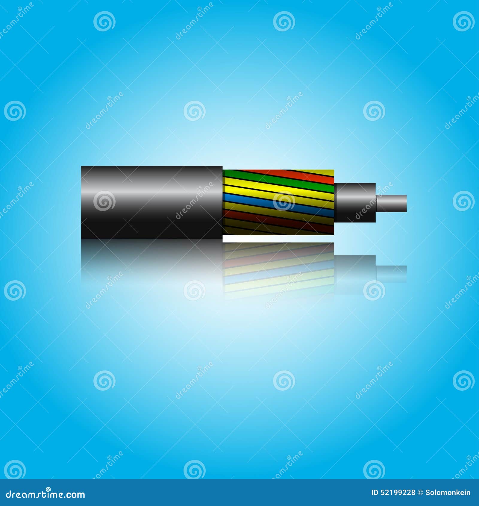Optic fiber cable stock vector. Illustration of fiber - 52199228