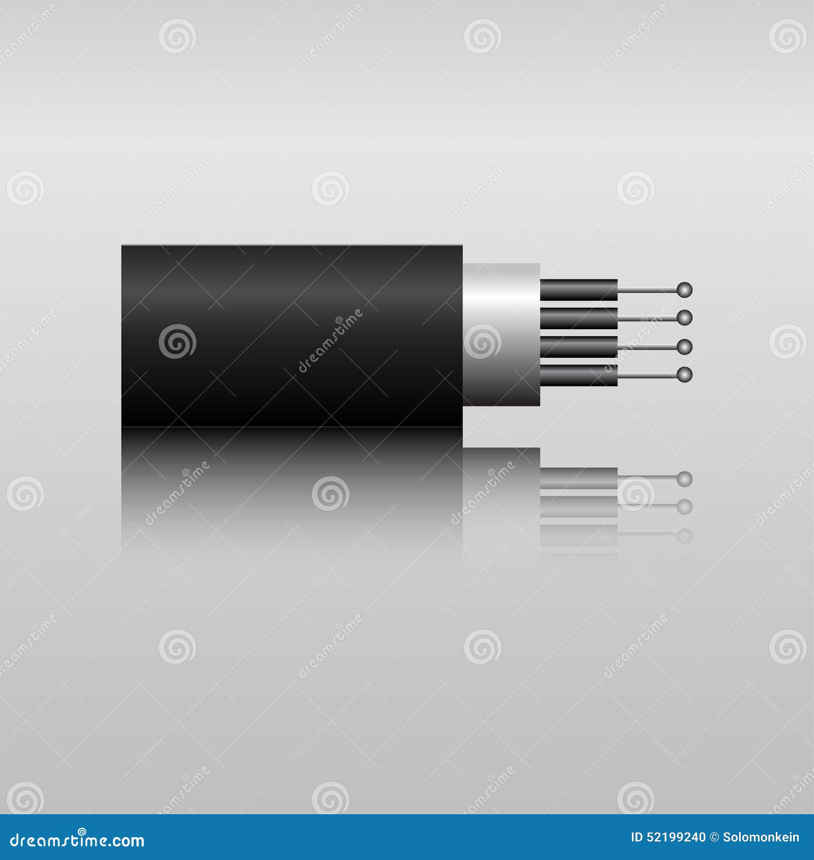 Optic fiber cable stock vector. Illustration of global - 52199240