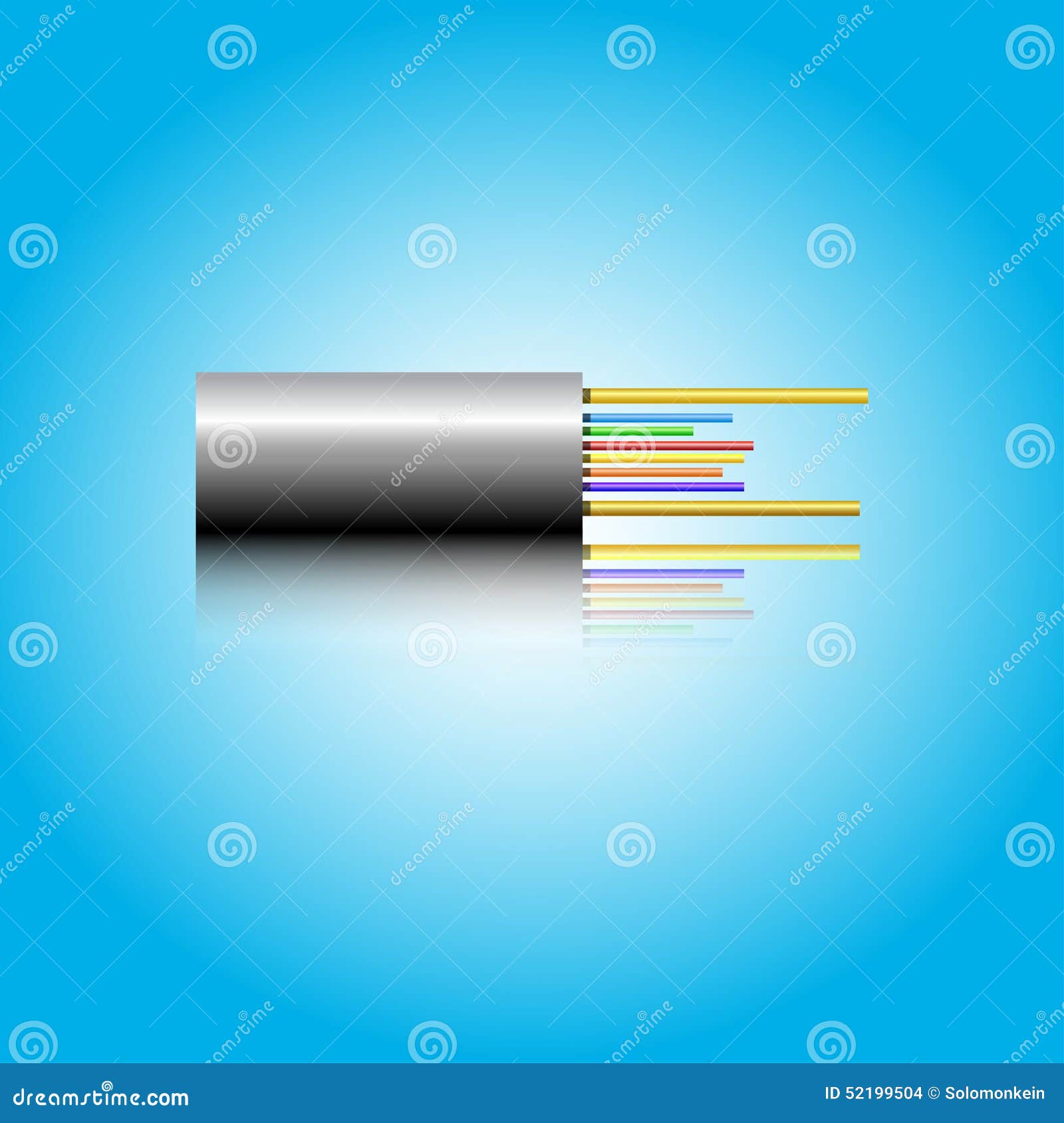 Optic fiber cable stock vector. Illustration of light - 52199504