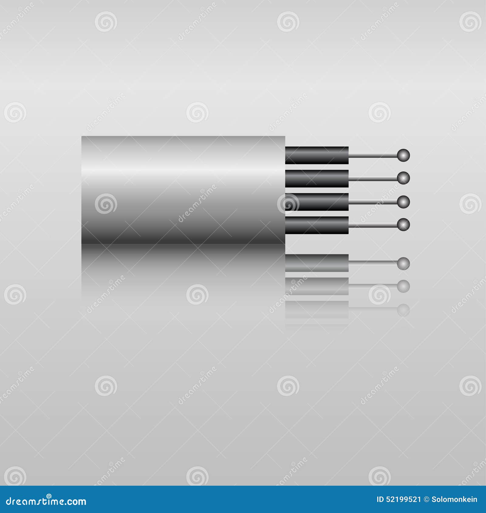 Optic fiber cable stock vector. Illustration of optical - 52199521