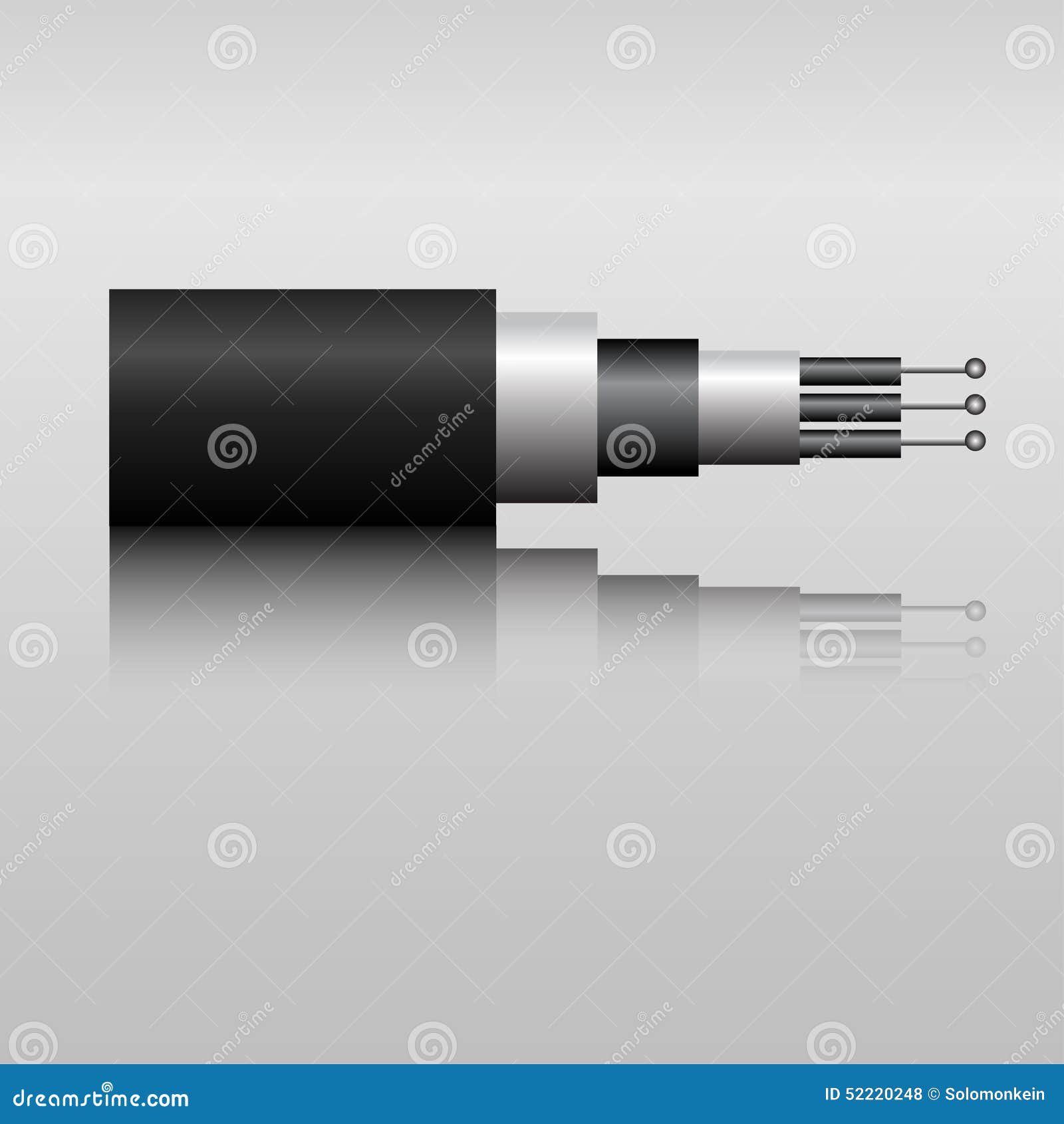 Optic fiber cable stock vector. Illustration of computer - 52220248