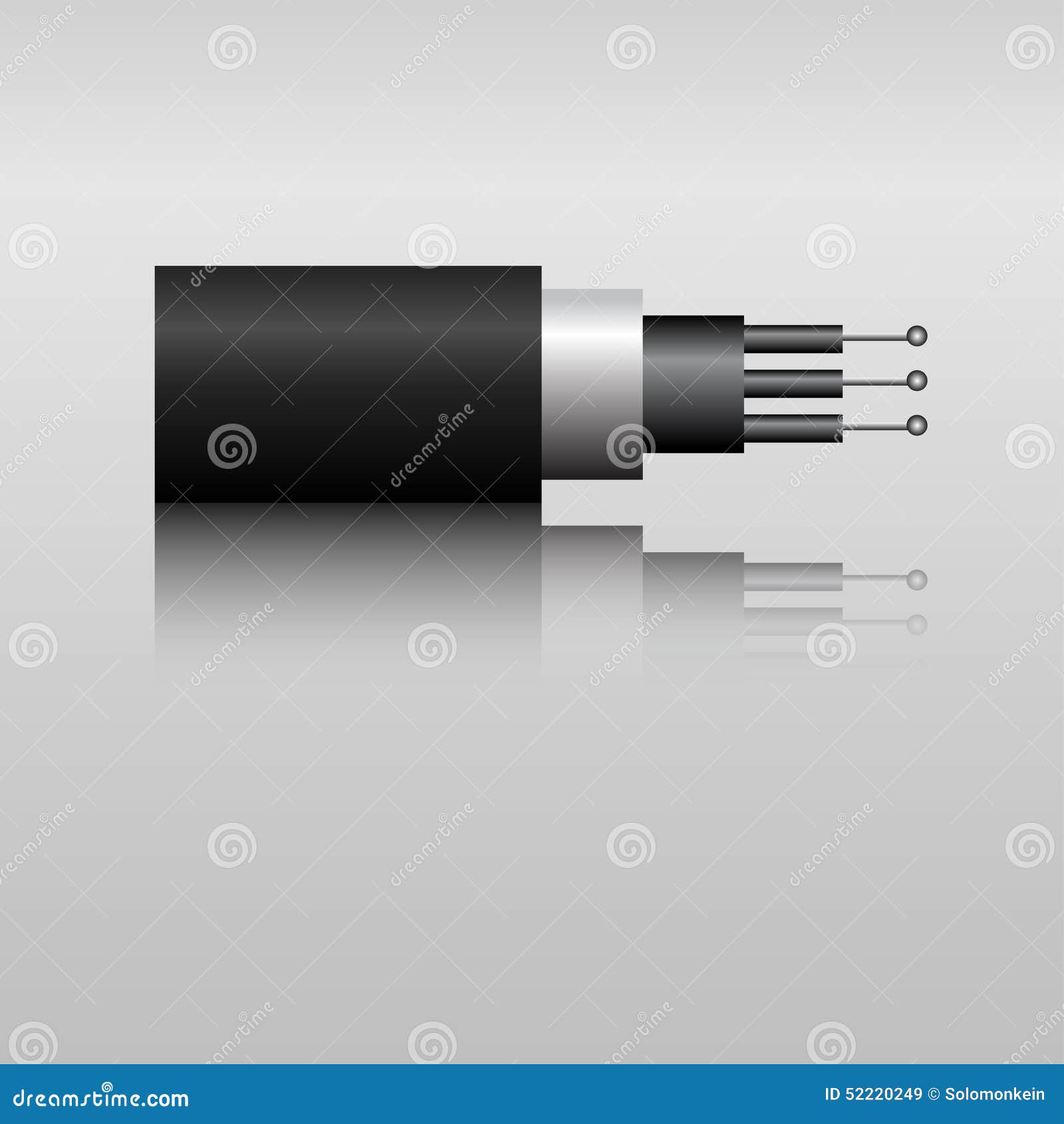 Optic fiber cable stock vector. Illustration of data - 52220249