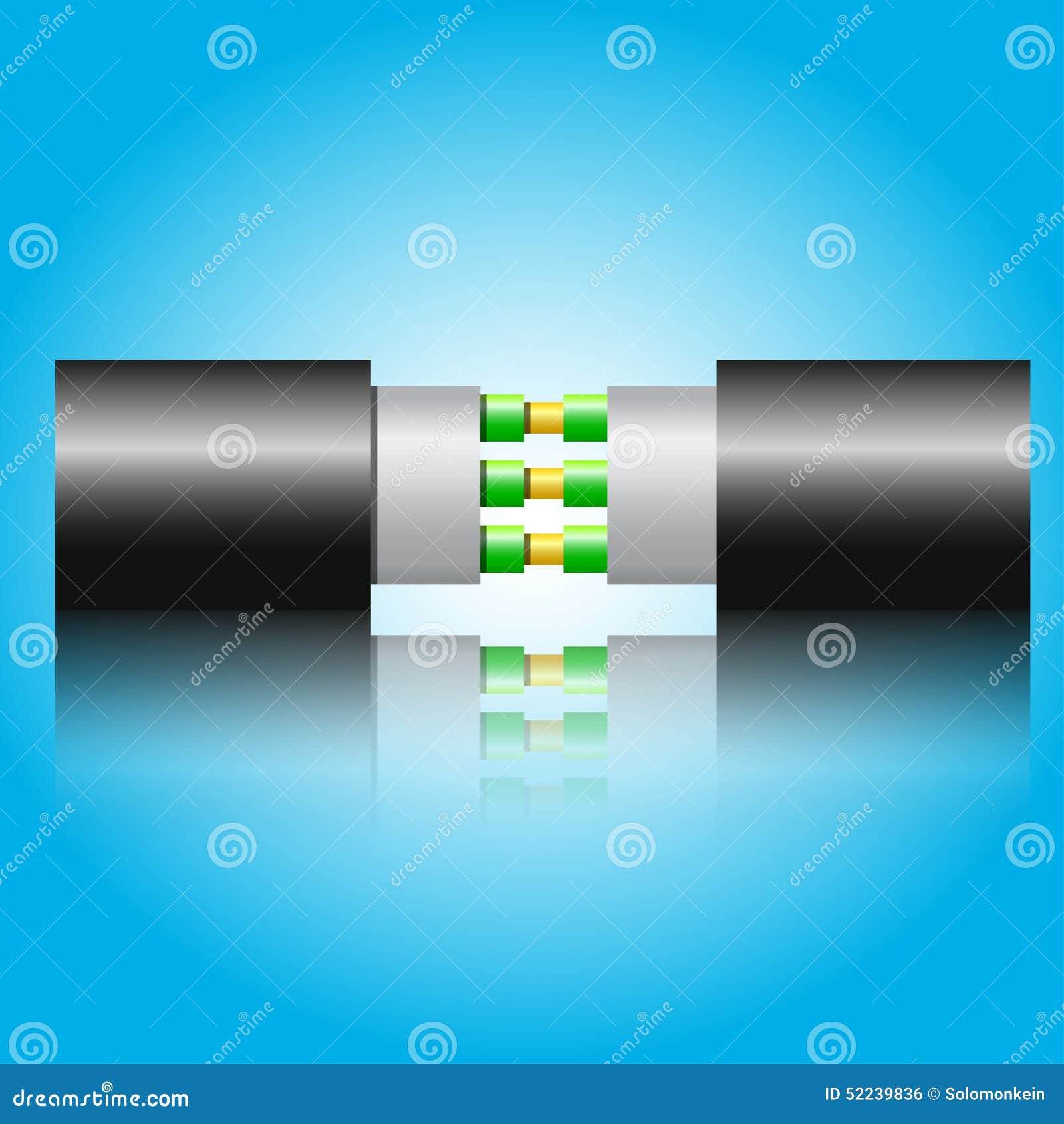 Optic fiber cable stock vector. Illustration of global - 52239836