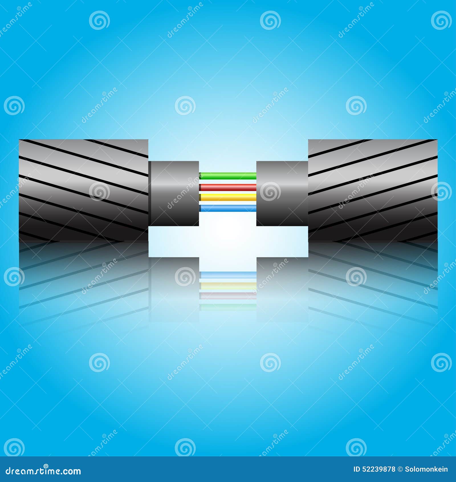 Optic fiber cable stock vector. Illustration of light - 52239878