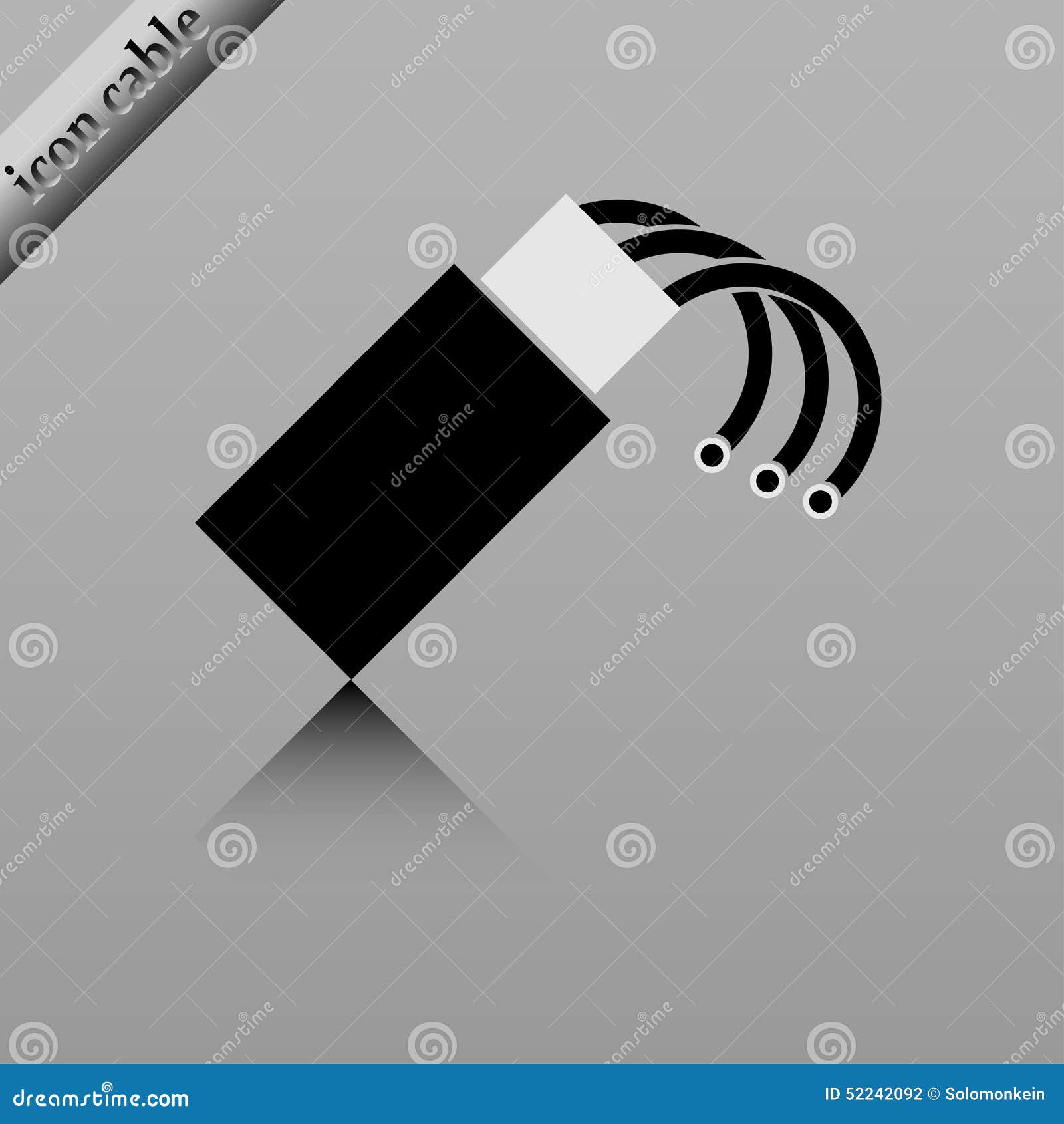 Optic fiber cable stock vector. Illustration of digital - 52242092