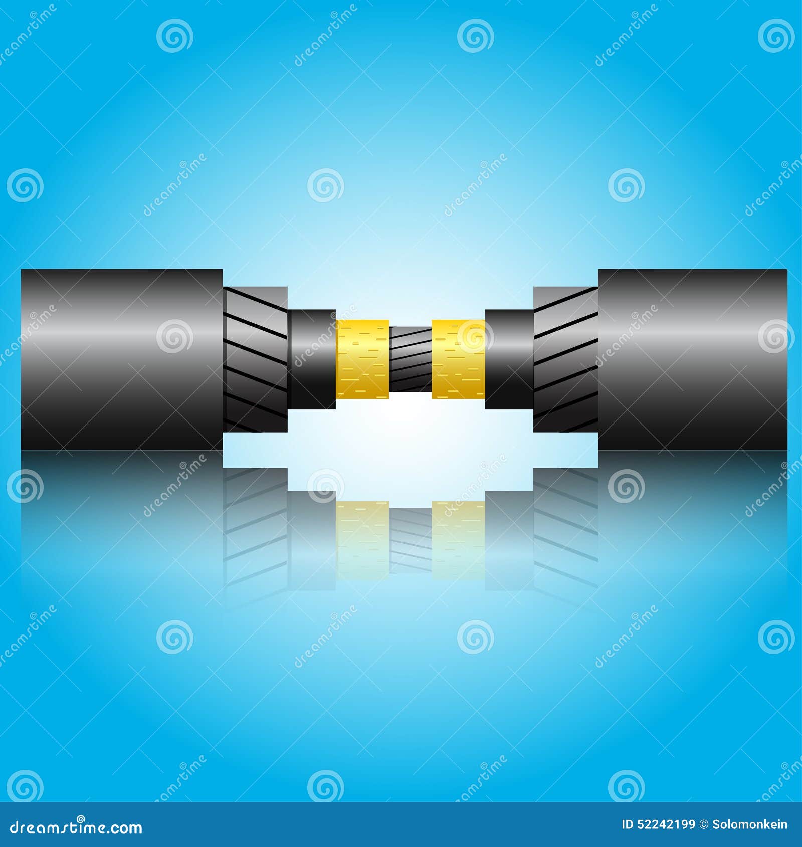 Optic fiber cable stock vector. Illustration of bandwidth - 52242199