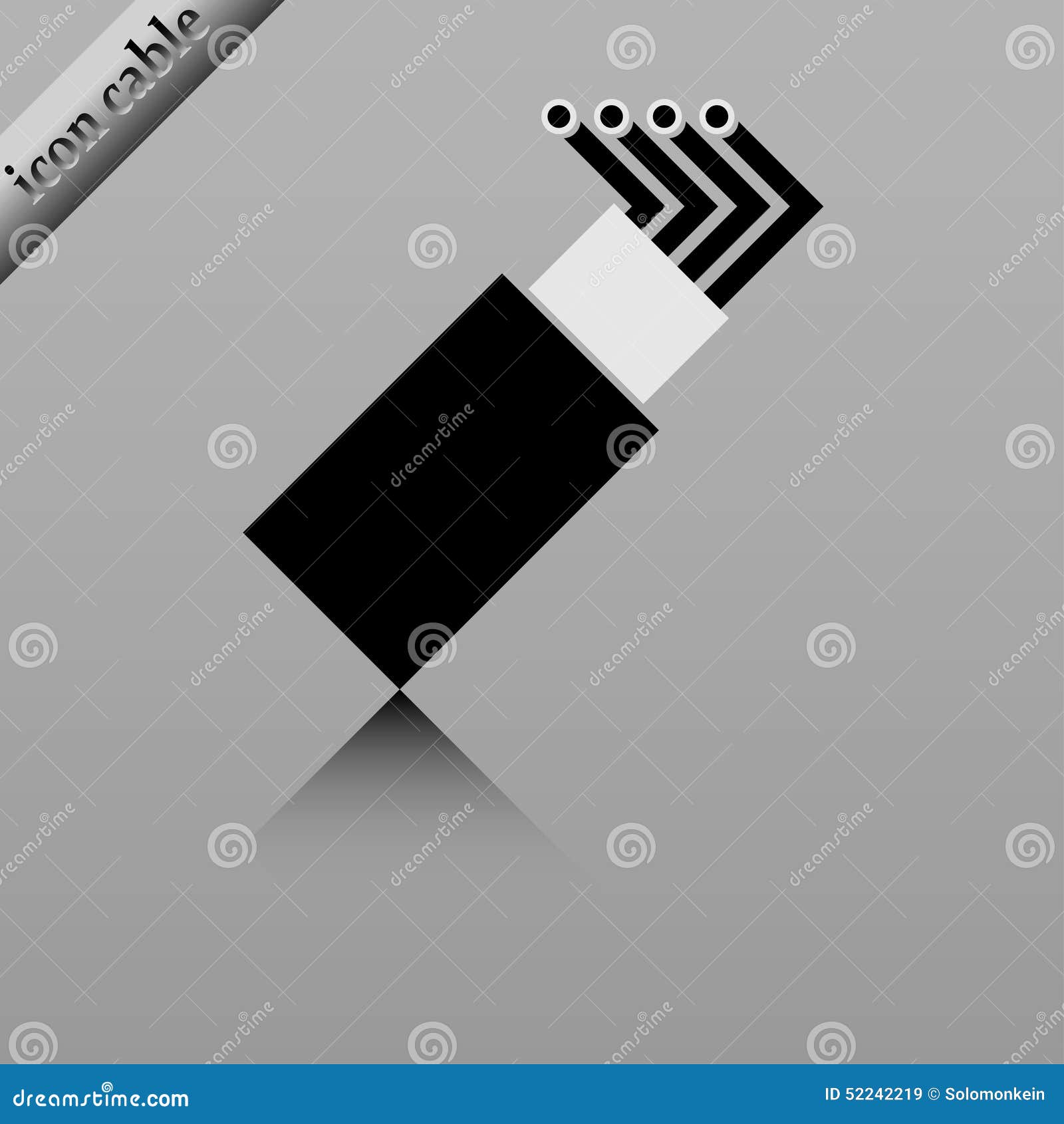 Optic fiber cable stock vector. Illustration of bandwidth - 52242219