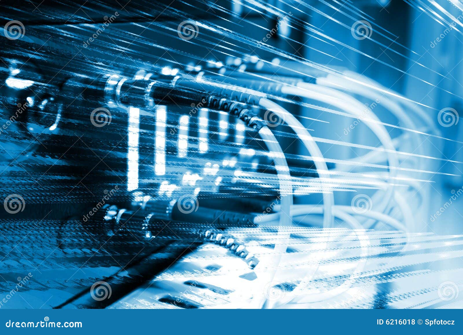 Optic Fiber Cables Connected To a Switch Stock Photo - Image of ...