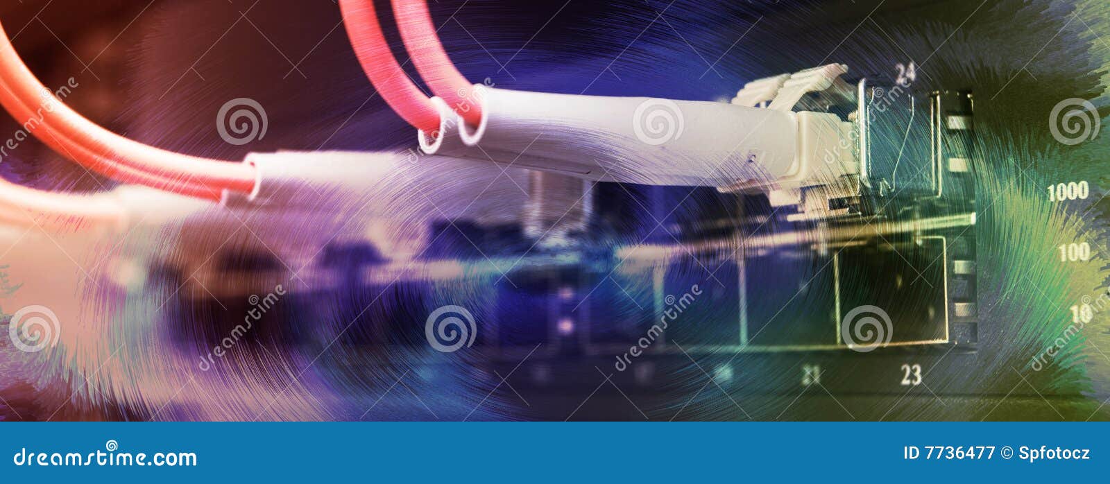 Optic Fiber Cables Connected To a Switch Stock Image - Image of ...