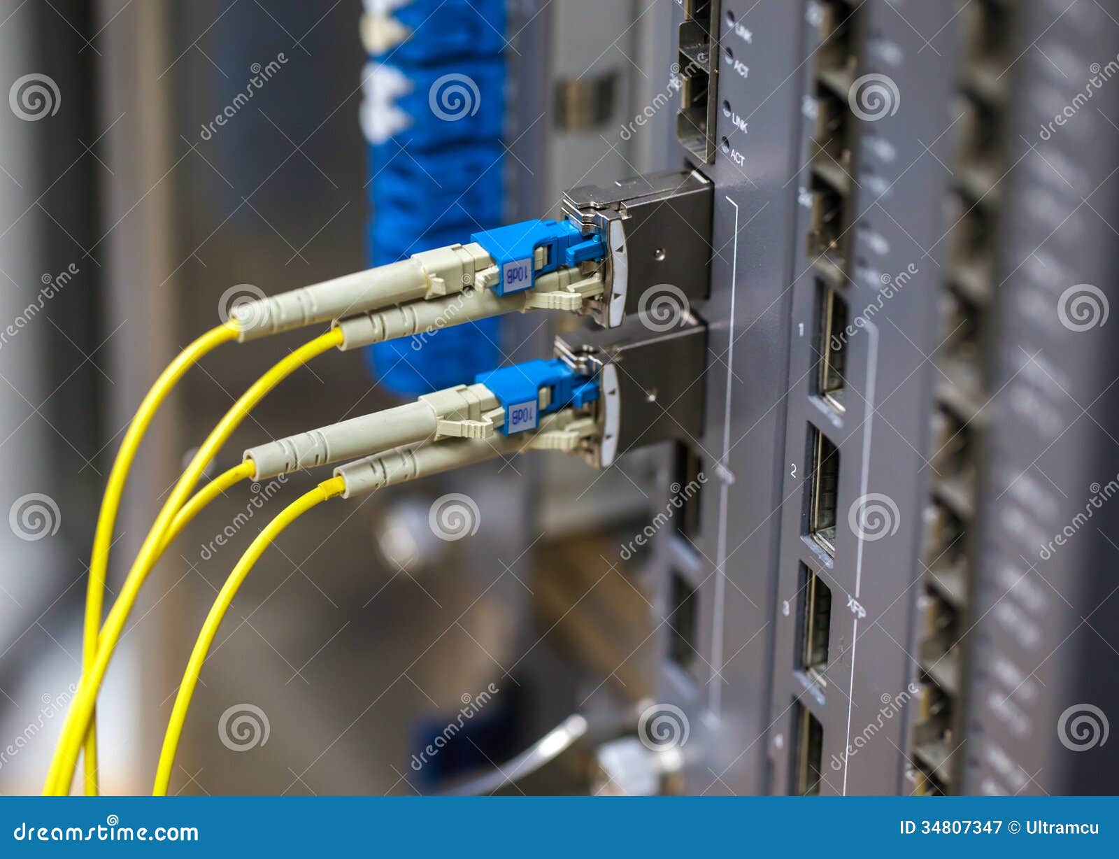 Optic Fiber Connected To Switch Stock Image - Image of patch, connect ...