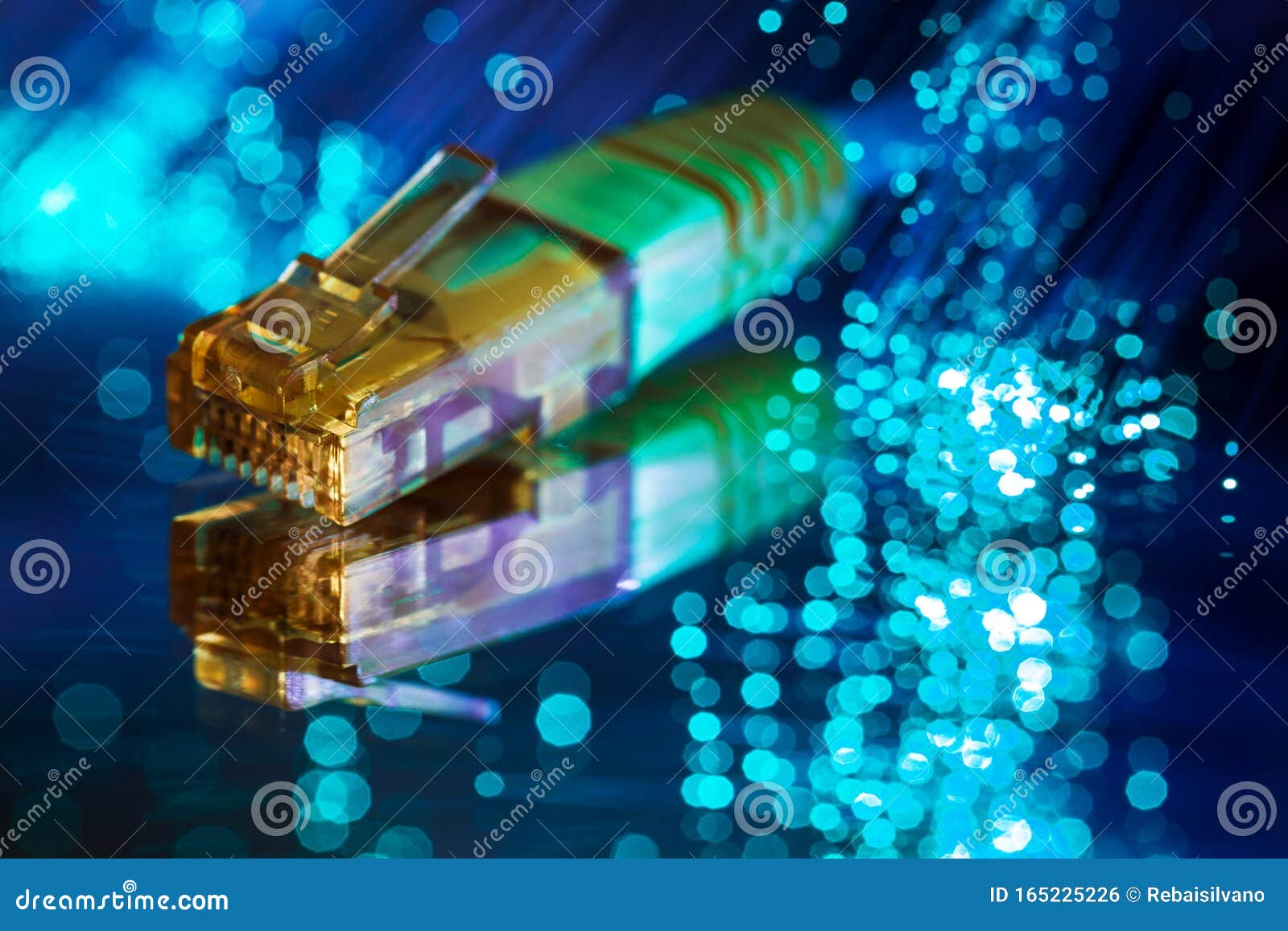 Optic fiber connection stock photo. Image of hardware - 165225226