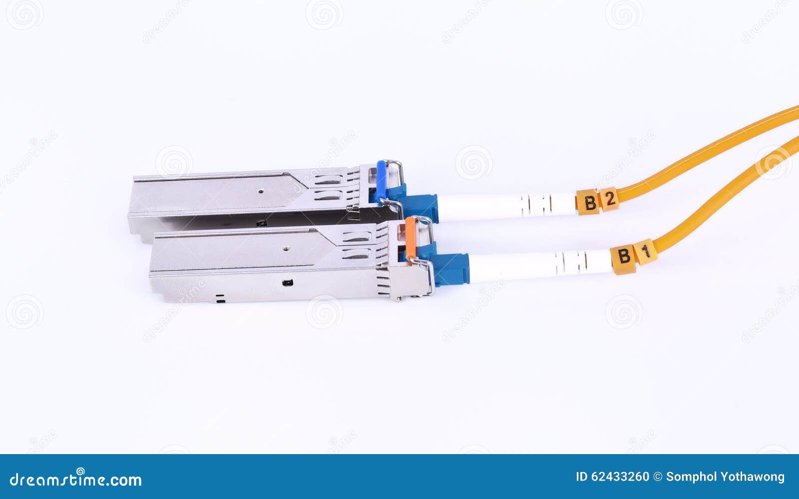 Optic Fiber with Connector Isolated on White Background Stock Photo ...