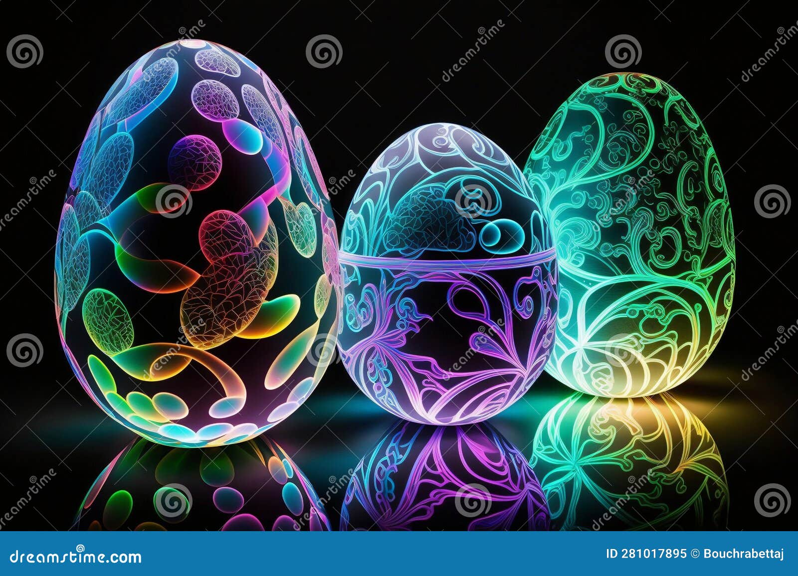 Optic Glowing Easter Eggs, Shimmering Optic Easter Eggs Stock ...