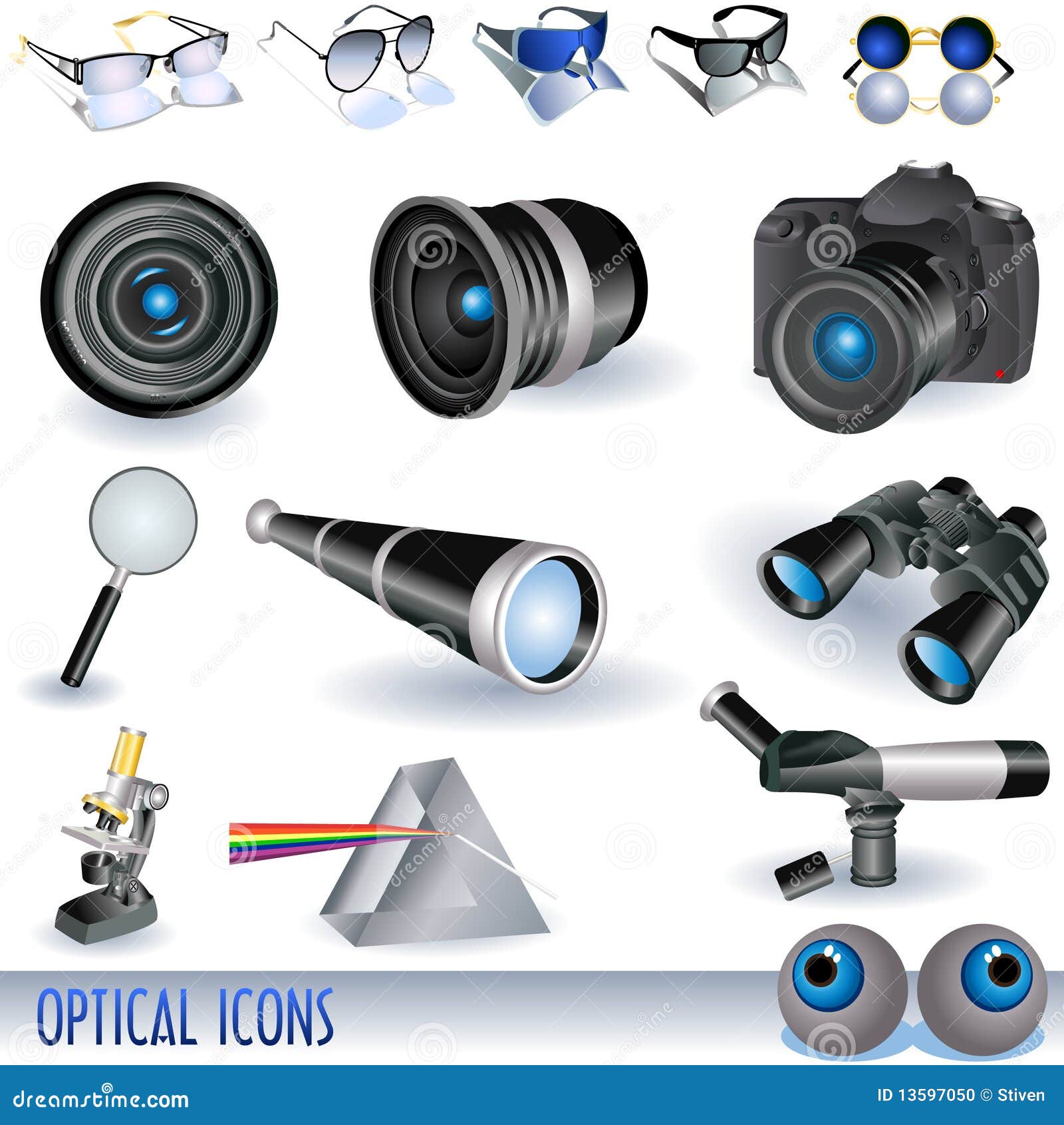 Optic icons stock vector. Illustration of battery, isolated - 13597050