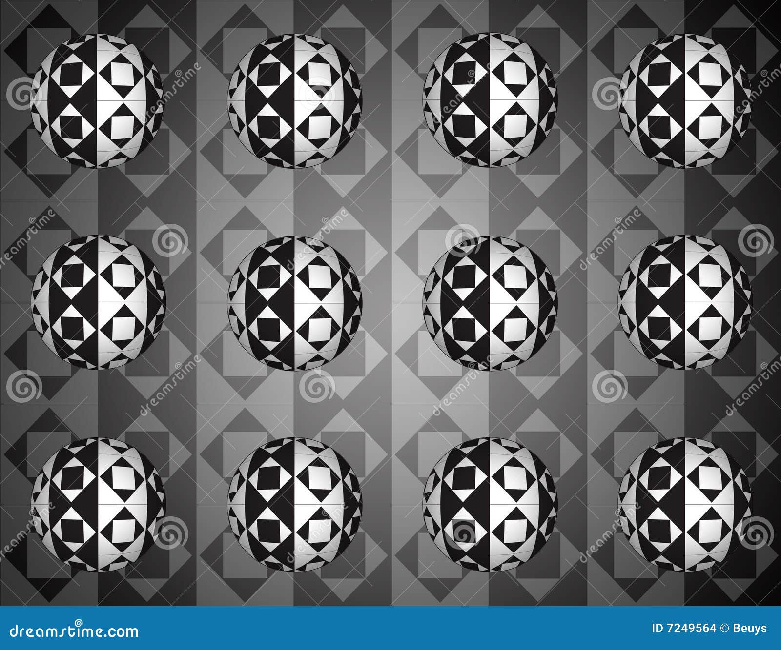 Optical 3d Rhombus Spheres Background Stock Illustration - Illustration ...