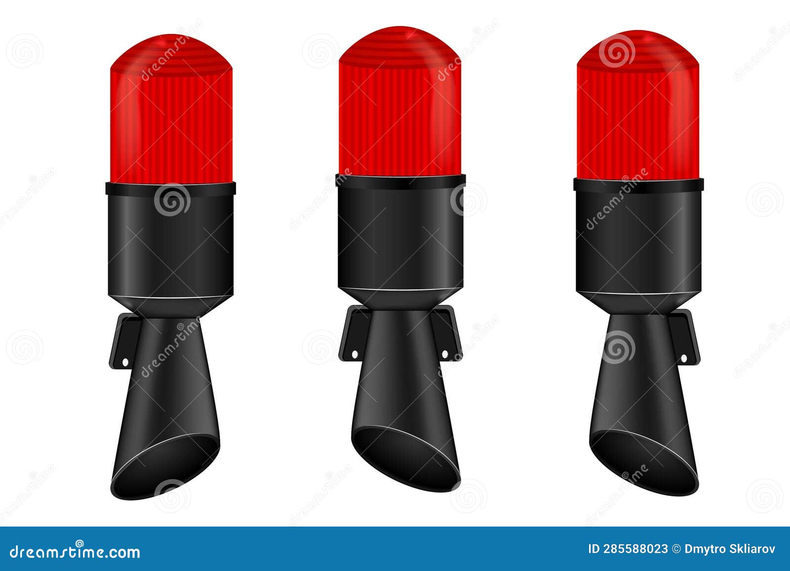 Optical-acoustic LED Signal Tower Systems. Vector Image Isolated On ...