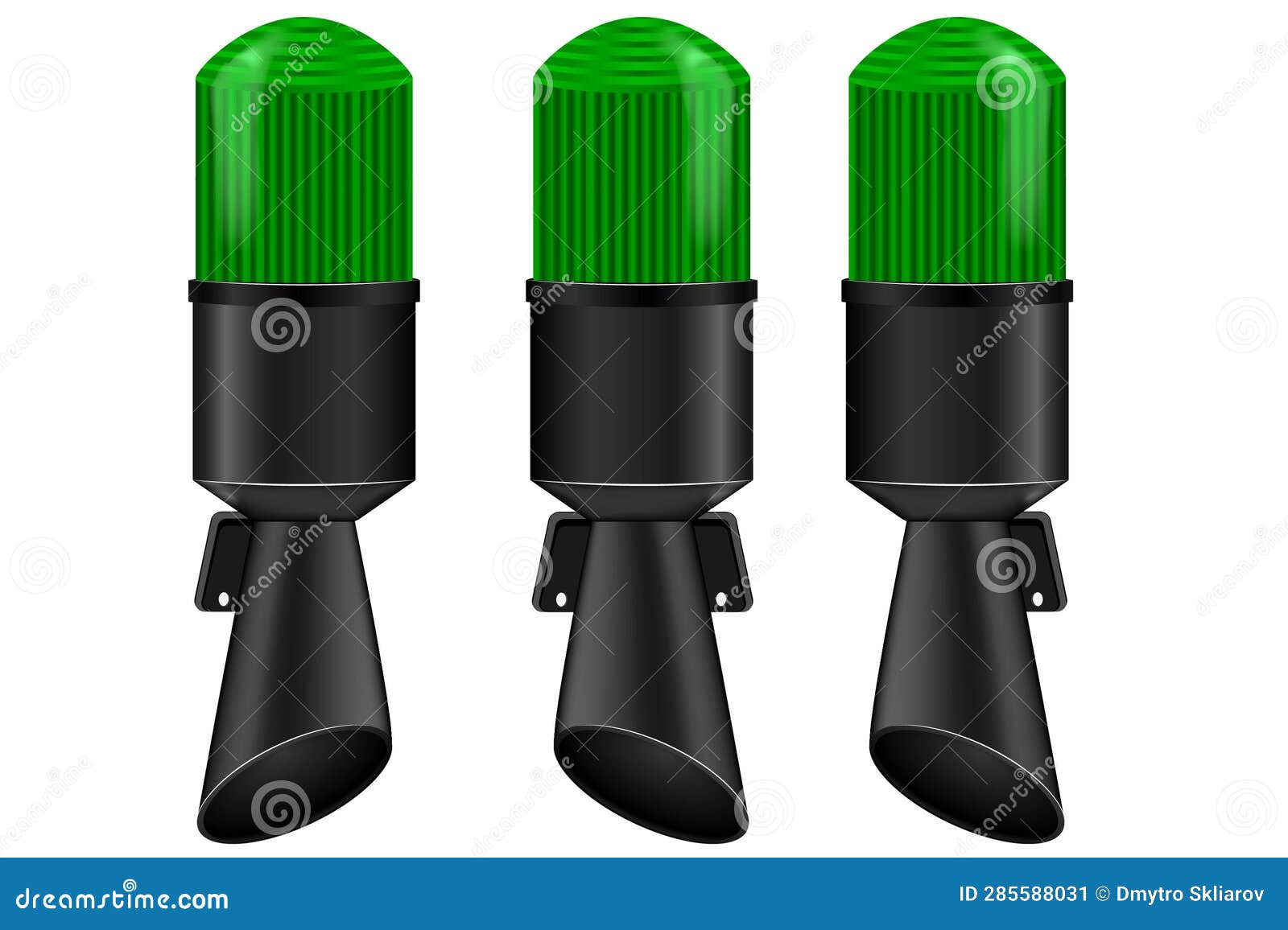 Optical-acoustic LED Signal Tower Systems. Vector Image Isolated On ...
